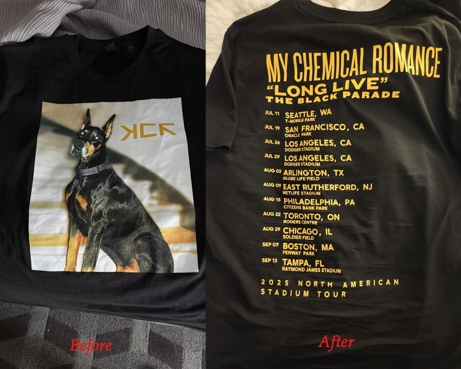 My Chemical Romance The Black Parade Tour LA merch 2025 Tee, My ...