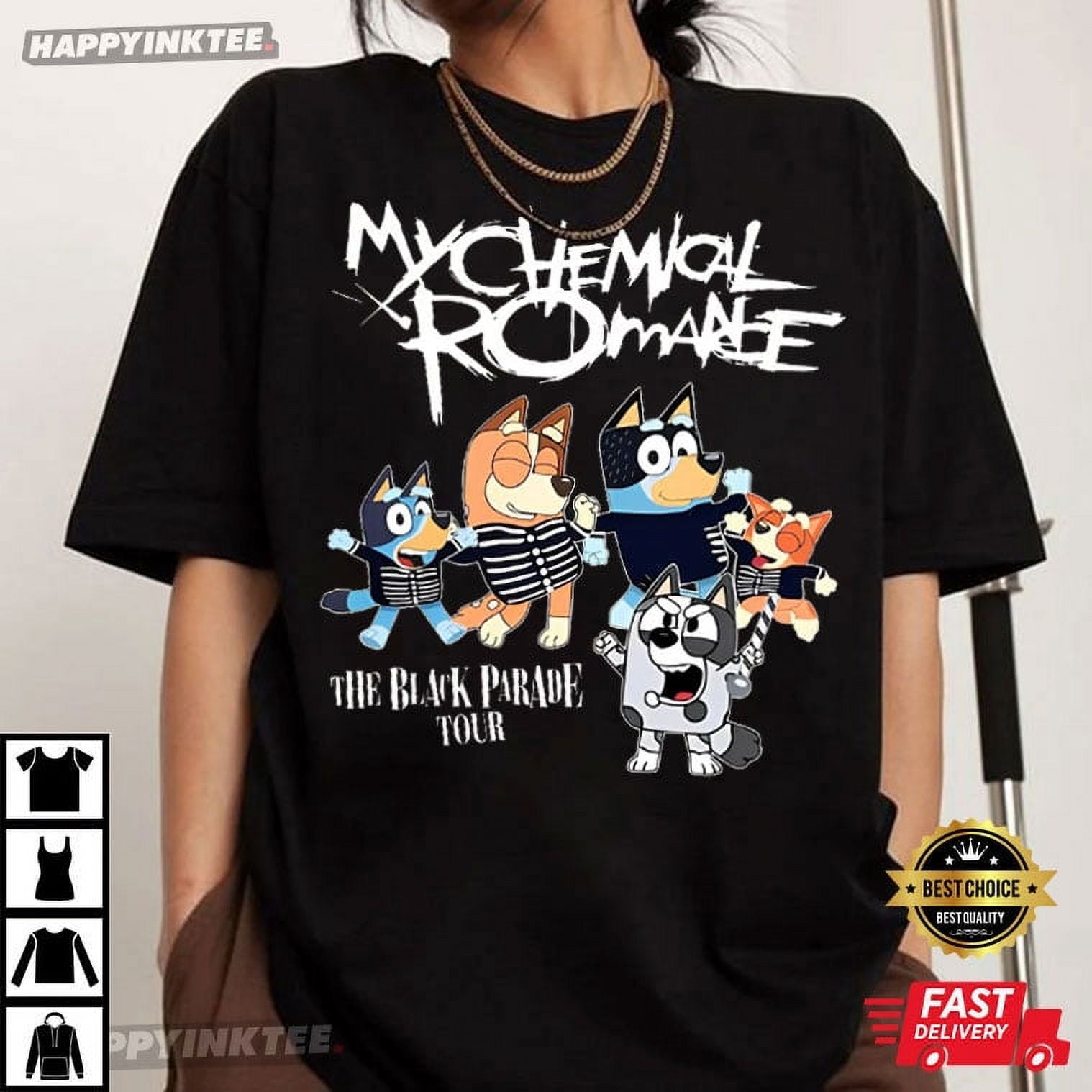 My Chemical Romance X Bluey The Black Parade Tour T-shirt - Walmart.com