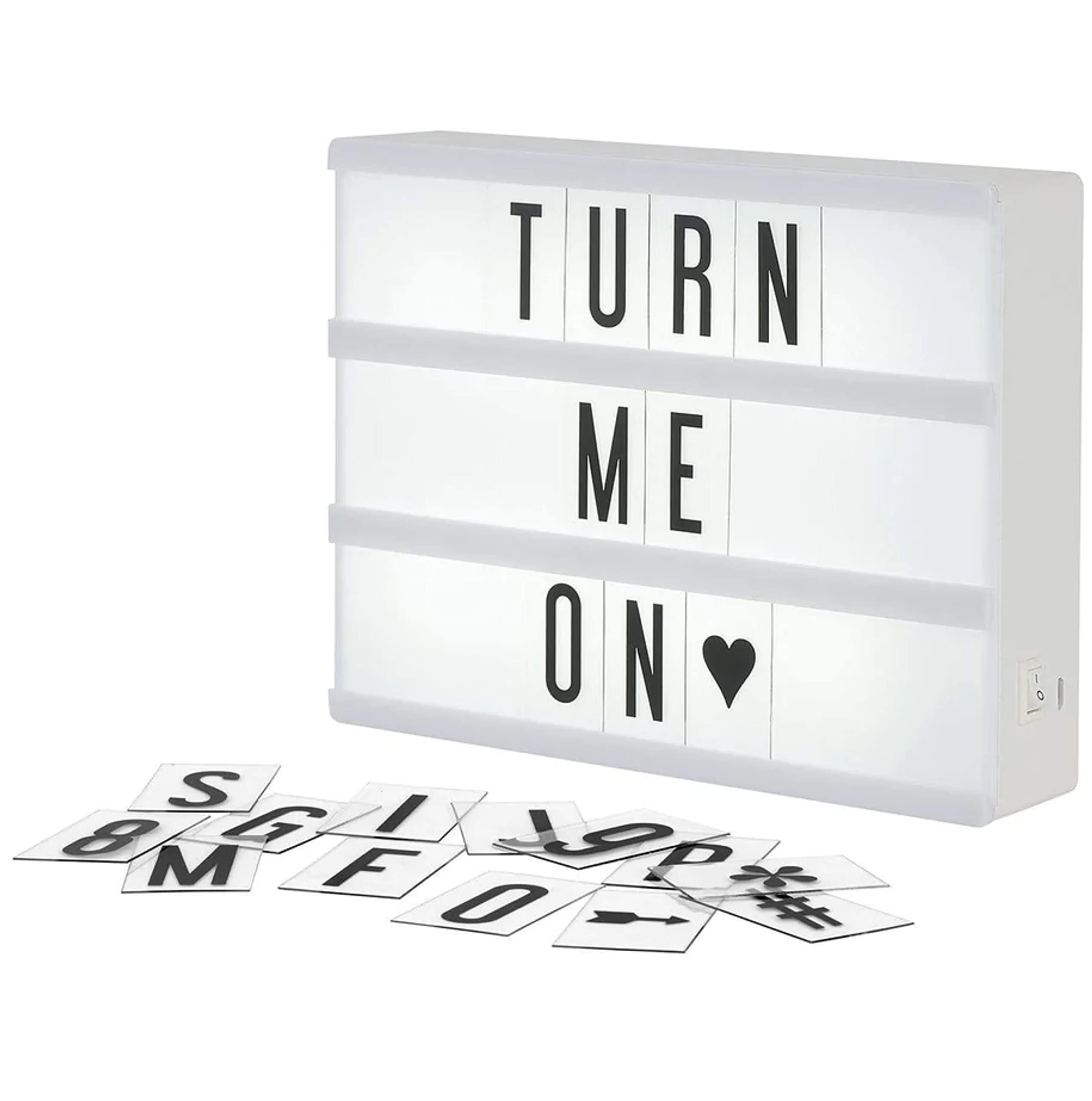 Amped & Co Mini Cinema Lightbox - LED Customizable Letter Sign for Room ...