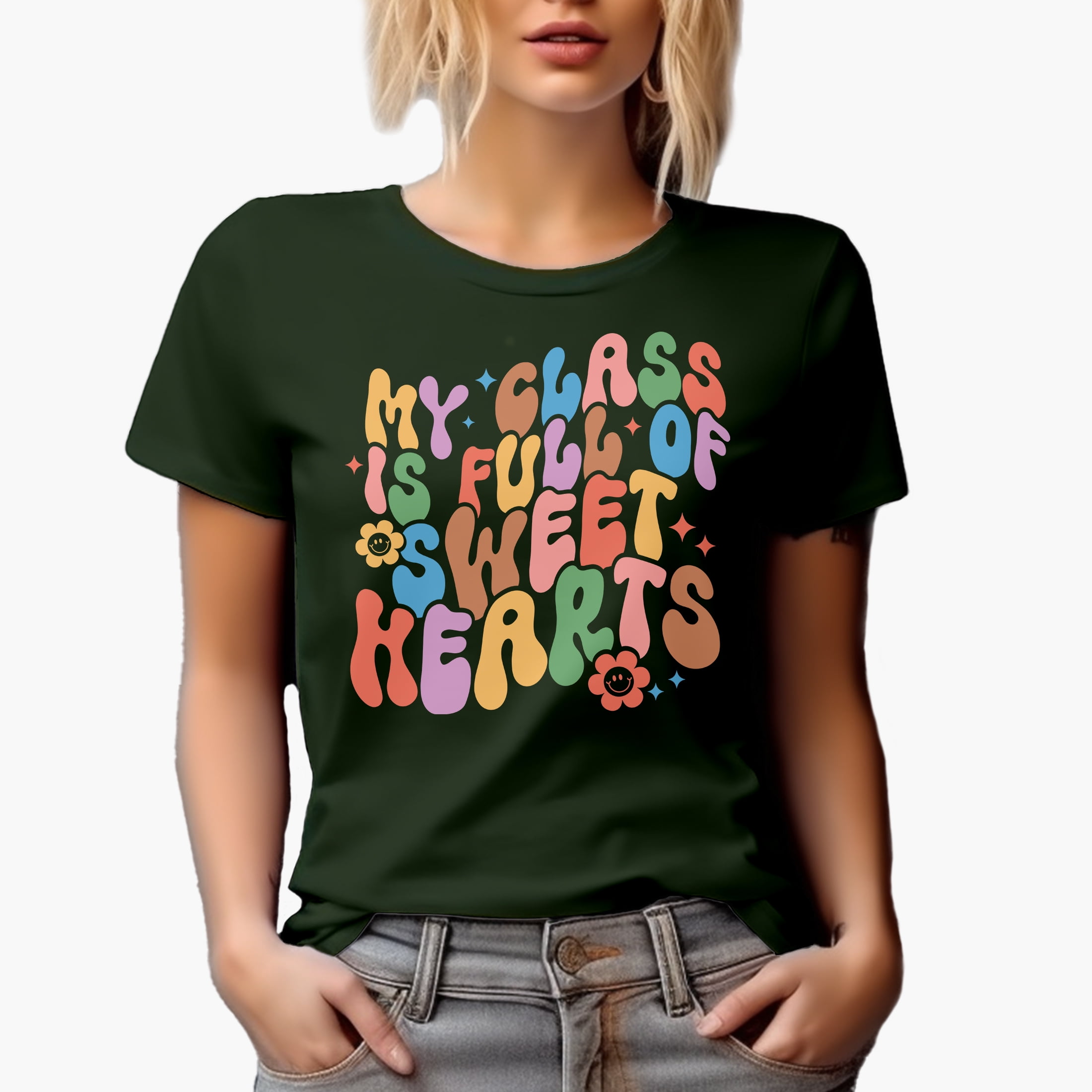 My Class Is Full of Sweet Hearts, Retro Groovy Wavy Text Art, Teacher ...