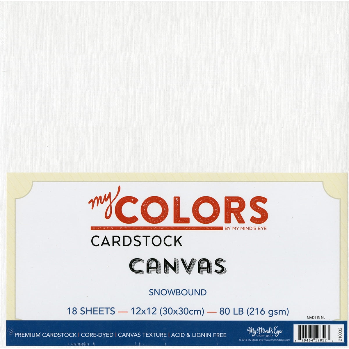 My Colors Canvas Cardstock Bundle 12"X12" 18/Pkg-Snowbound - Walmart.com