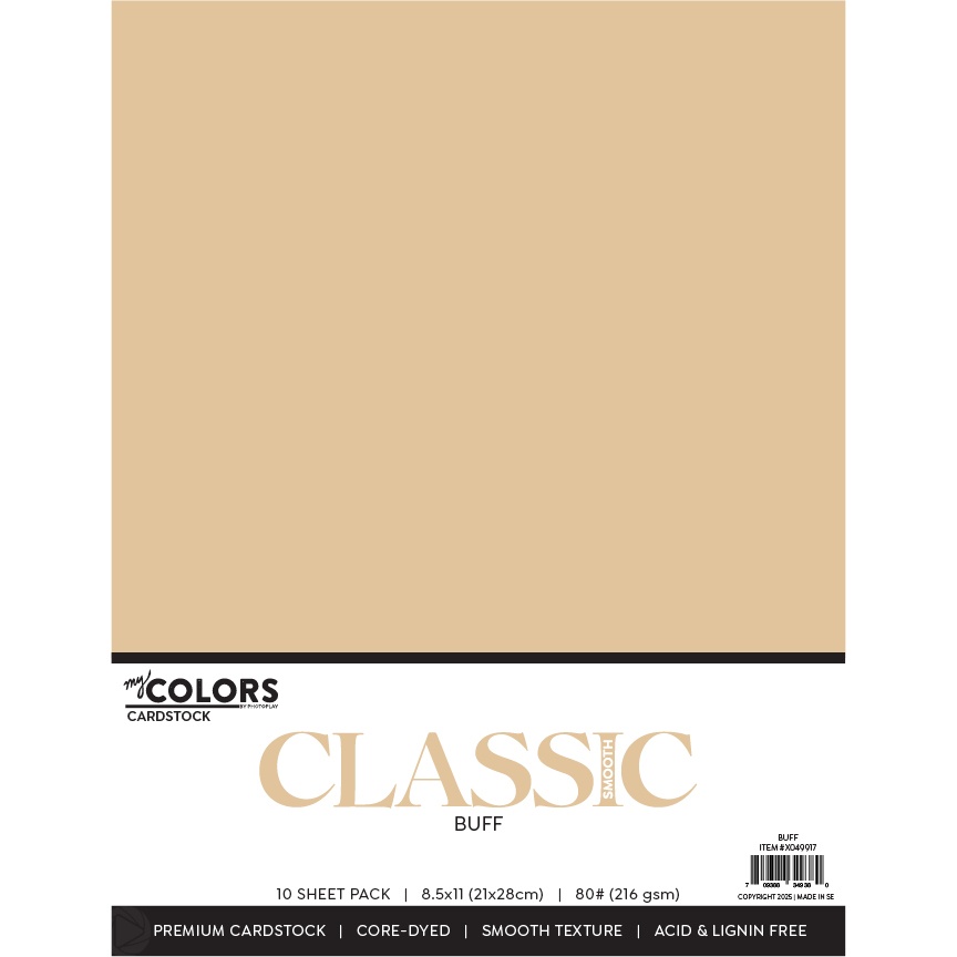 My Colors Classic 80lb Weight Cardstock 8.5"X11" 10/Pkg-Buff - Walmart.com