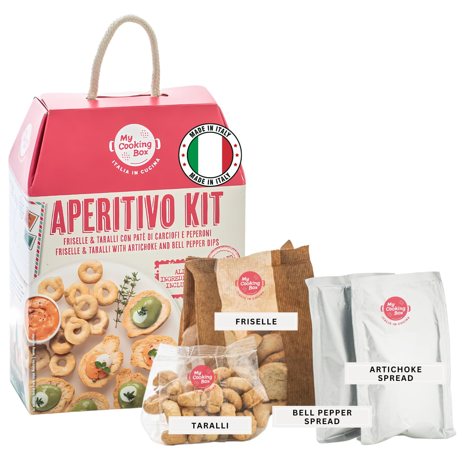 My Cooking Box Aperitivo SBF3 Kit Freiselle & Taralli with Pepper Dips ...