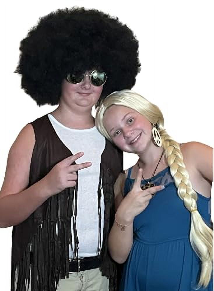 My Costume Wigs 2 Hippie Wigs 1 Big Hair and 1 Long Blonde Wig 60's 70 ...
