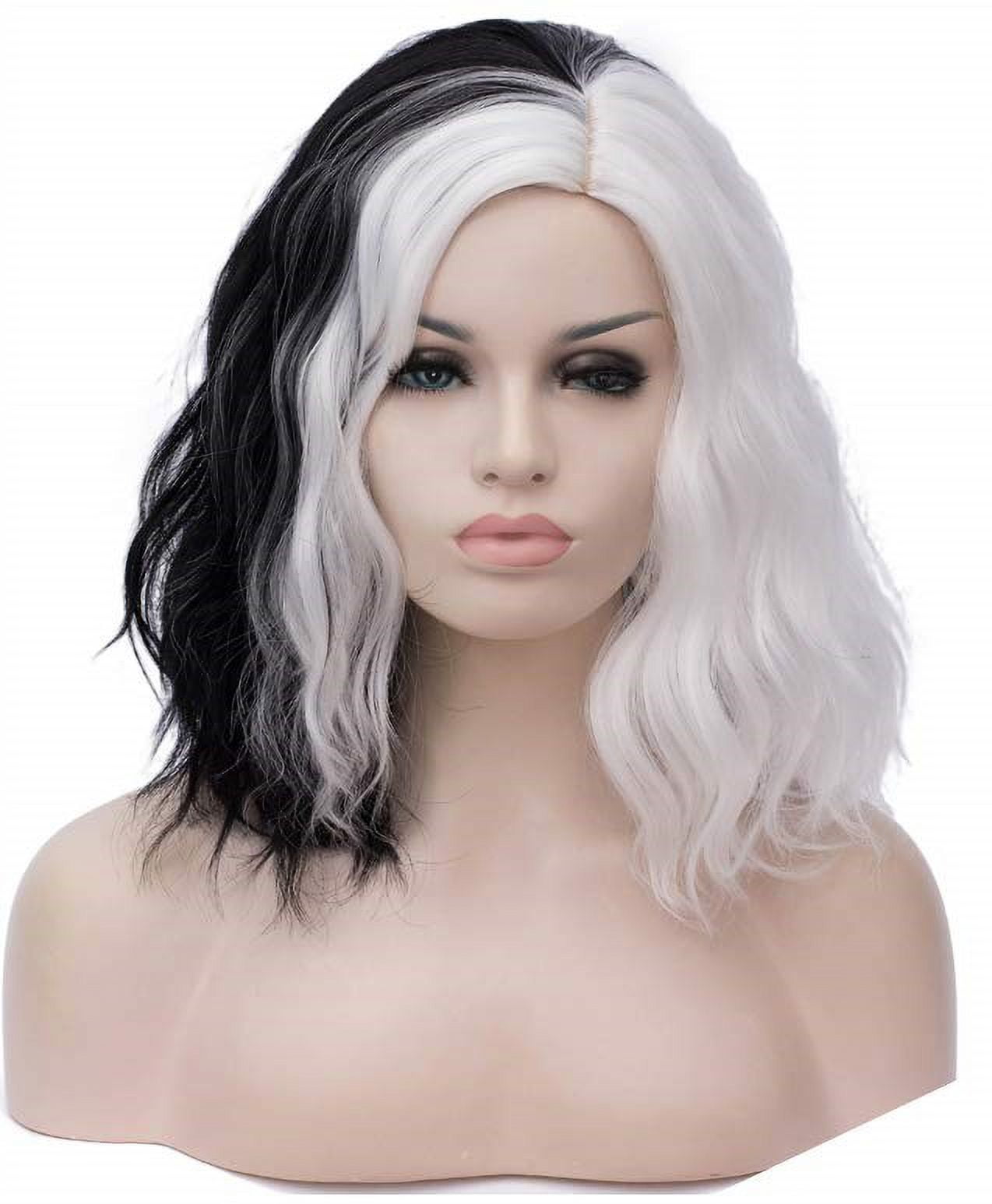 My Costume Wigs Cruella Deville Wig Black and White Good vs Evil ...