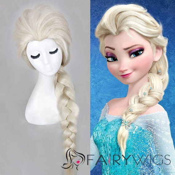 My Costume Wigs Princess Elsa Frozen Wig Platinum Blonde One Size Fits ...
