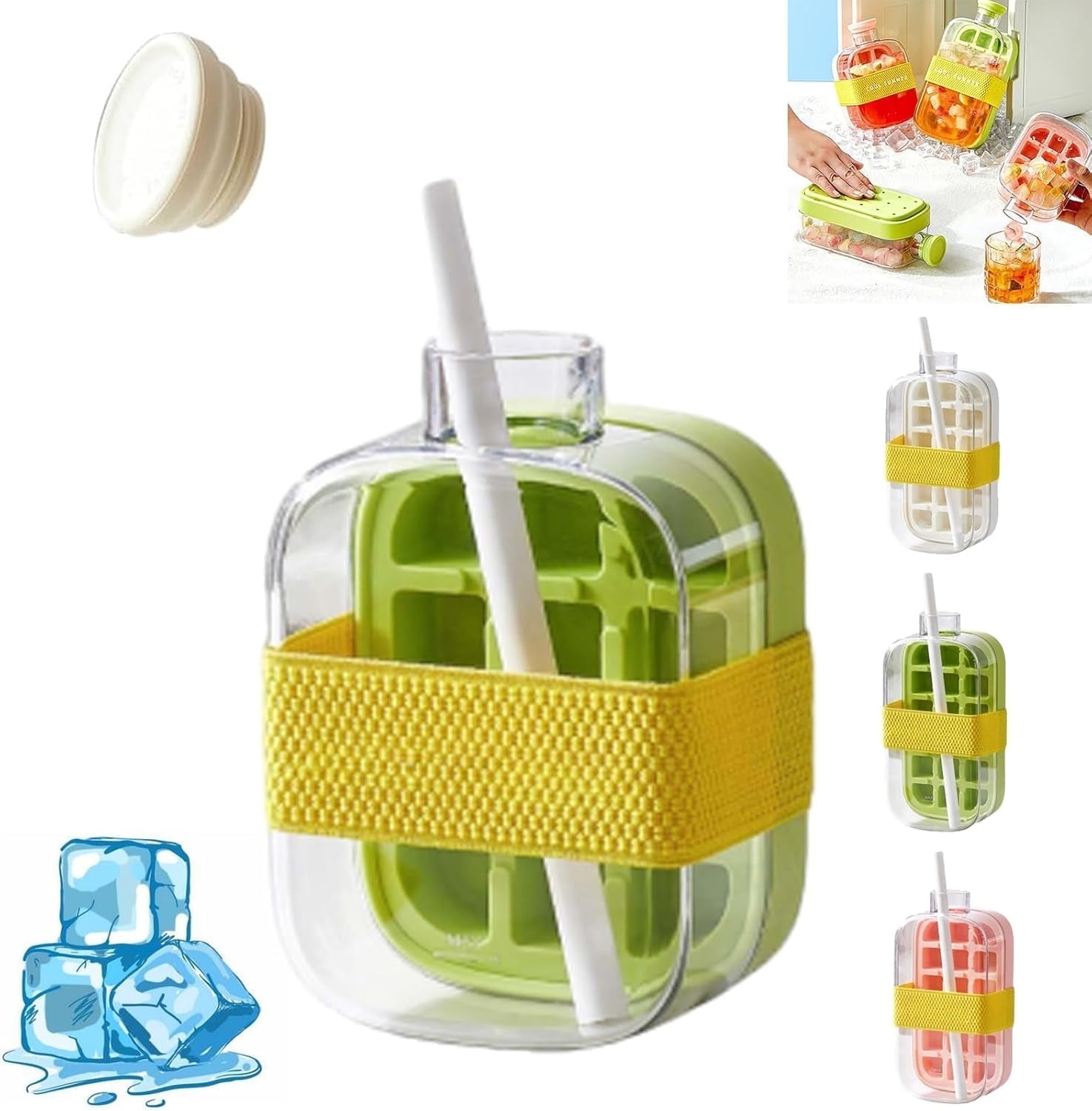 My Crush Cup Ice, 2-In-1 Cool Summer Ice Bottle Cup with Straw, Easy ...