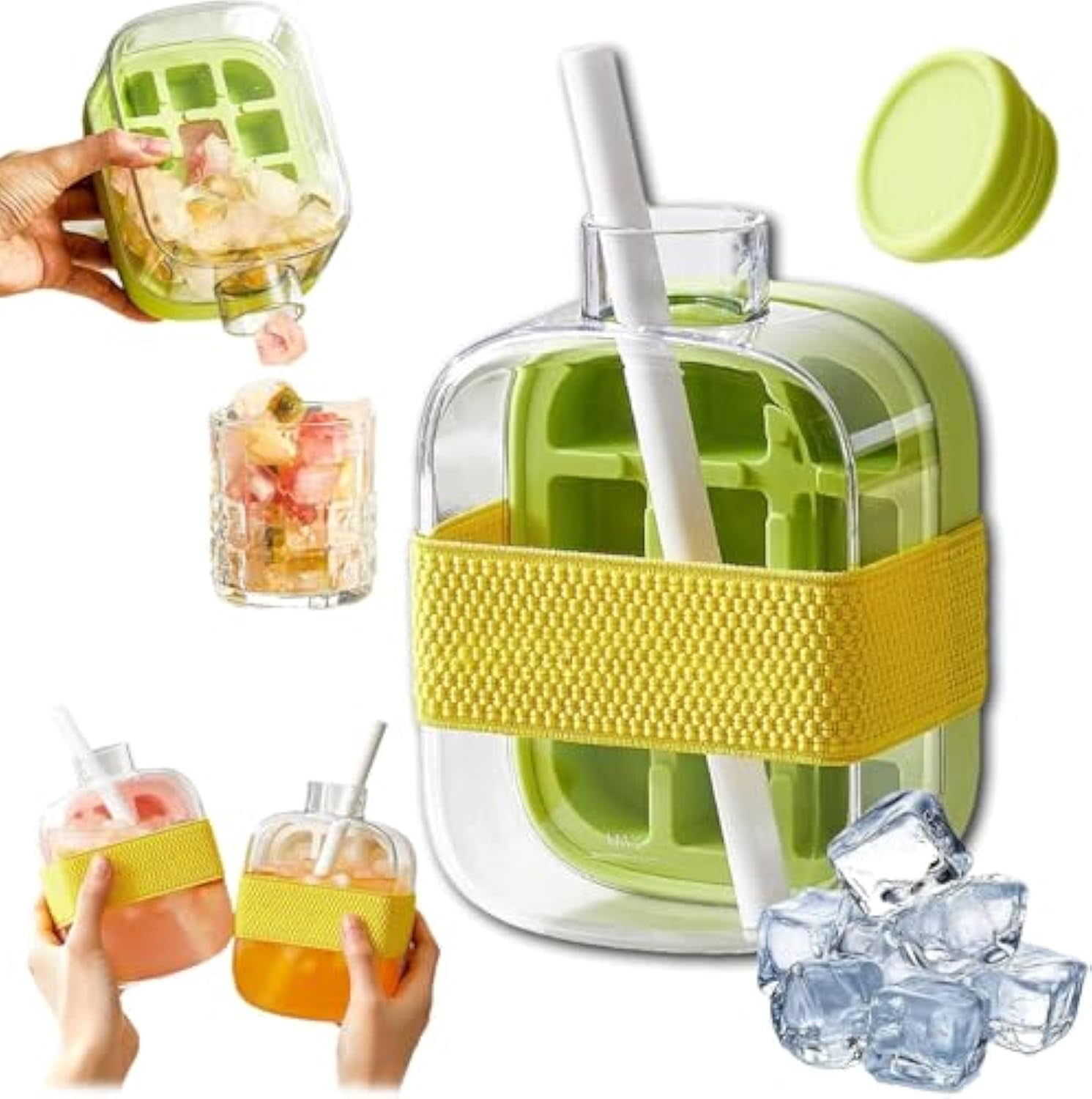 My Crush Cup Ice Cube With Lid And Bin (17/28 Oz), 2 In 1 Zero Touch ...