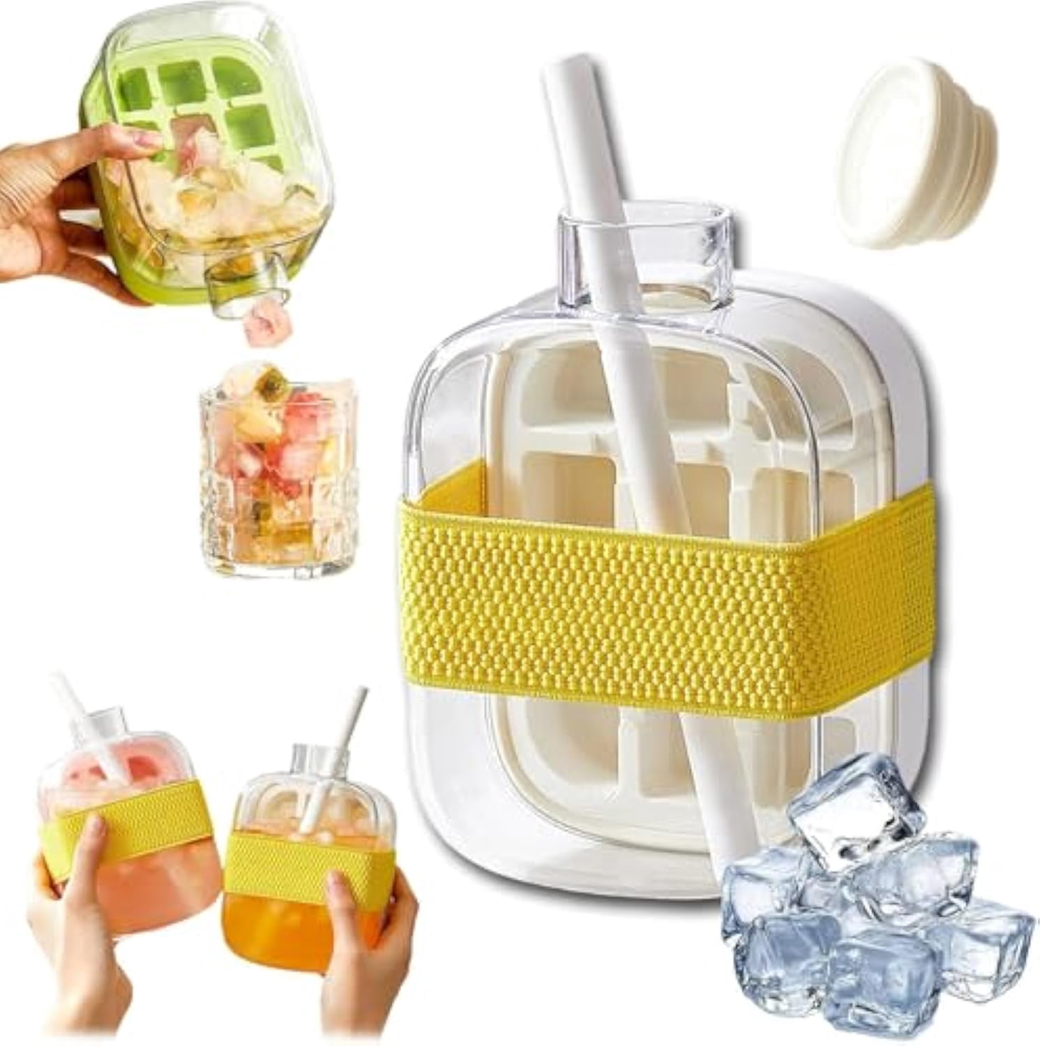 My Crush Cup Ice Cube With Lid And Bin (17/28 Oz), 2 In 1 Zero Touch ...