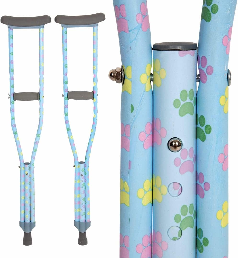 Youth Junior Crutches - Dog PAW Design, Adjustable, Lightweight, for ...