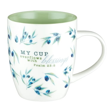 Overflows With Blessings Psalm 23:5 Ceramic Christian Coffee Mug for ...