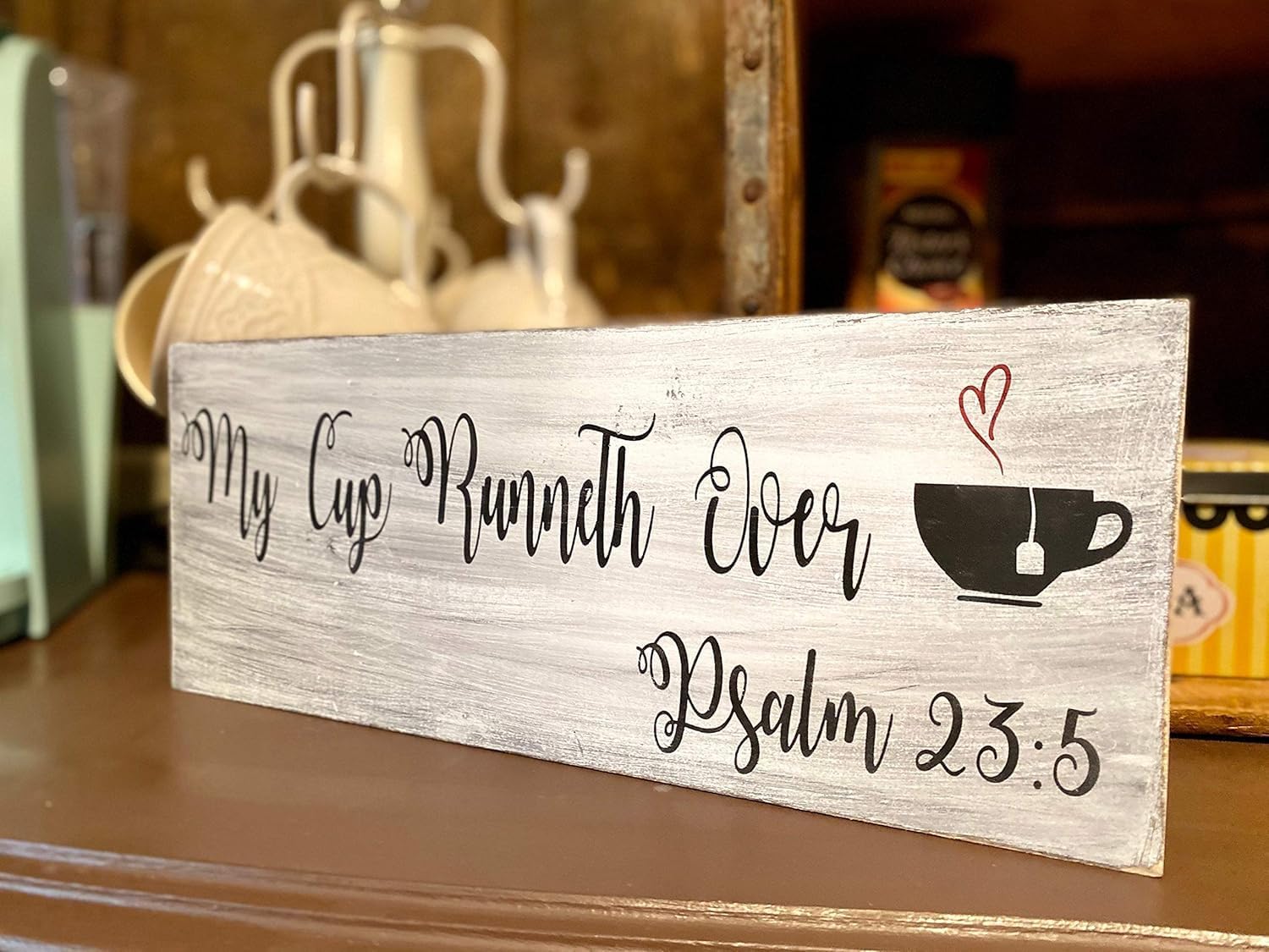 My Cup Runneth Over Sign Rustic Kitchen Decor Coffee Bar Sign Farmhouse ...