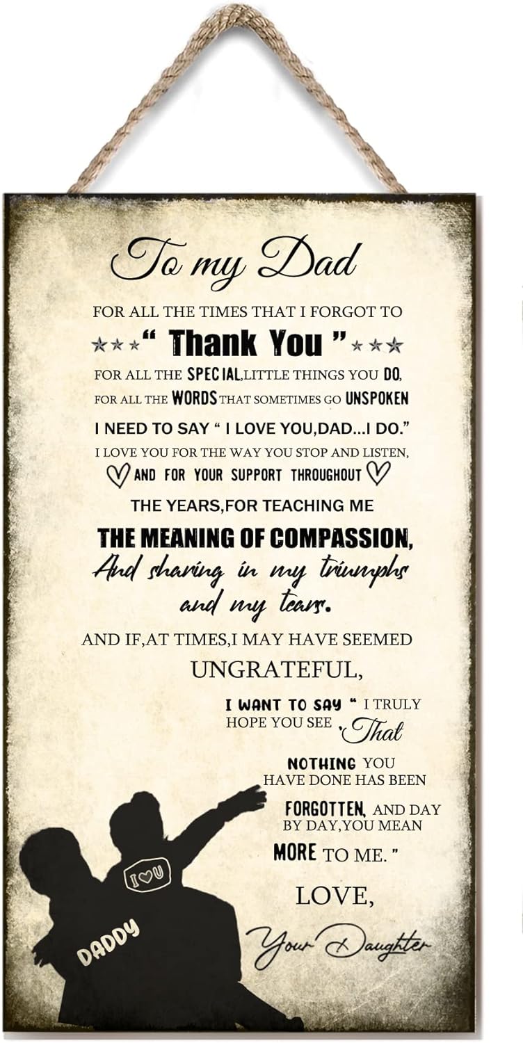 to My Dad from Daughter Vintage Wooden Sign,Birthday Gifts for Dady,Dad ...