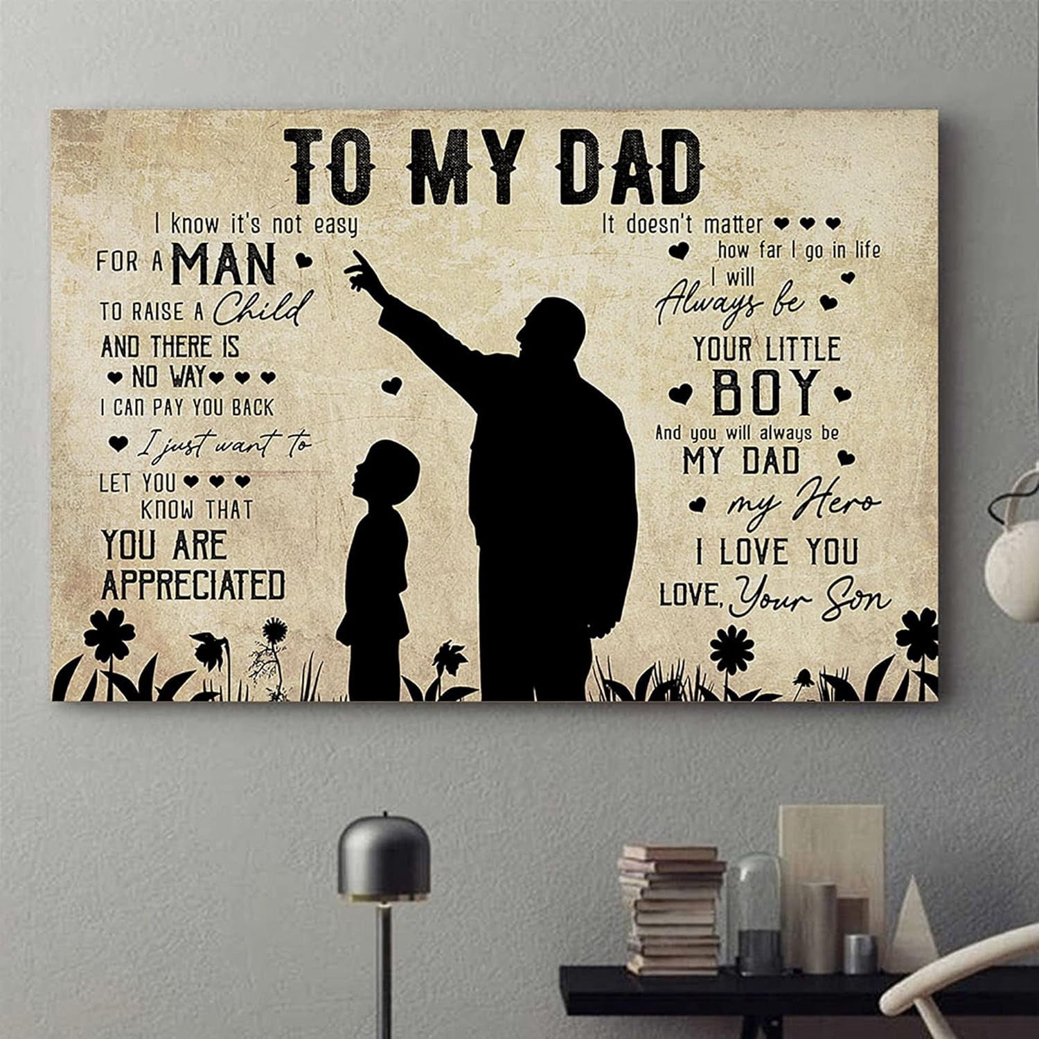 to My Dad from Son Poster, Love Dad Poster, Gift for Dad Poster, Living ...