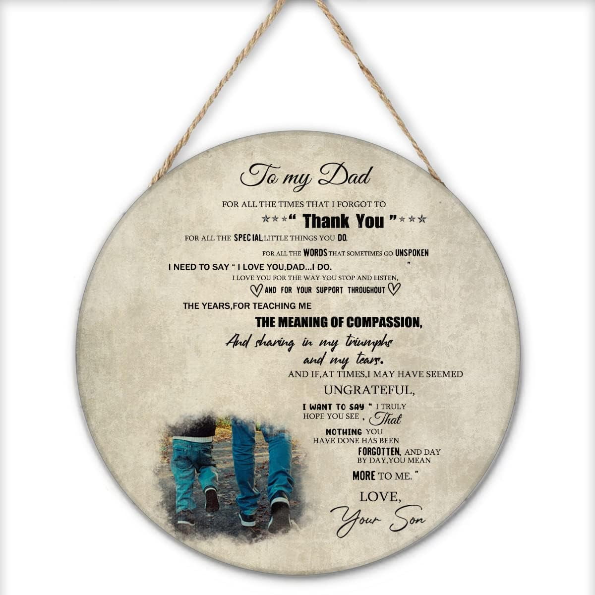 to My Dad from Son Round Wooden Sign,Birthday Gifts for Dad,Dad Gifts ...