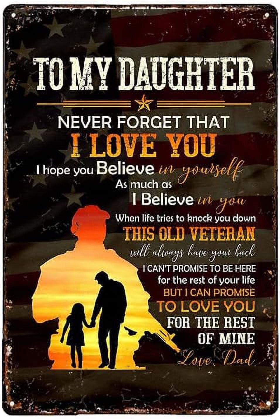 to My Dad Vintage Tin Sign Dad and Daughter American Soldier - to My ...