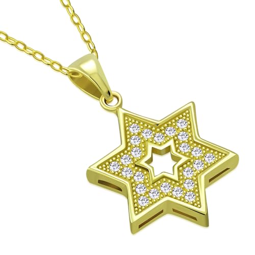 My Daily Styles 925 Sterling Silver Star of David CZ Pendant with ...