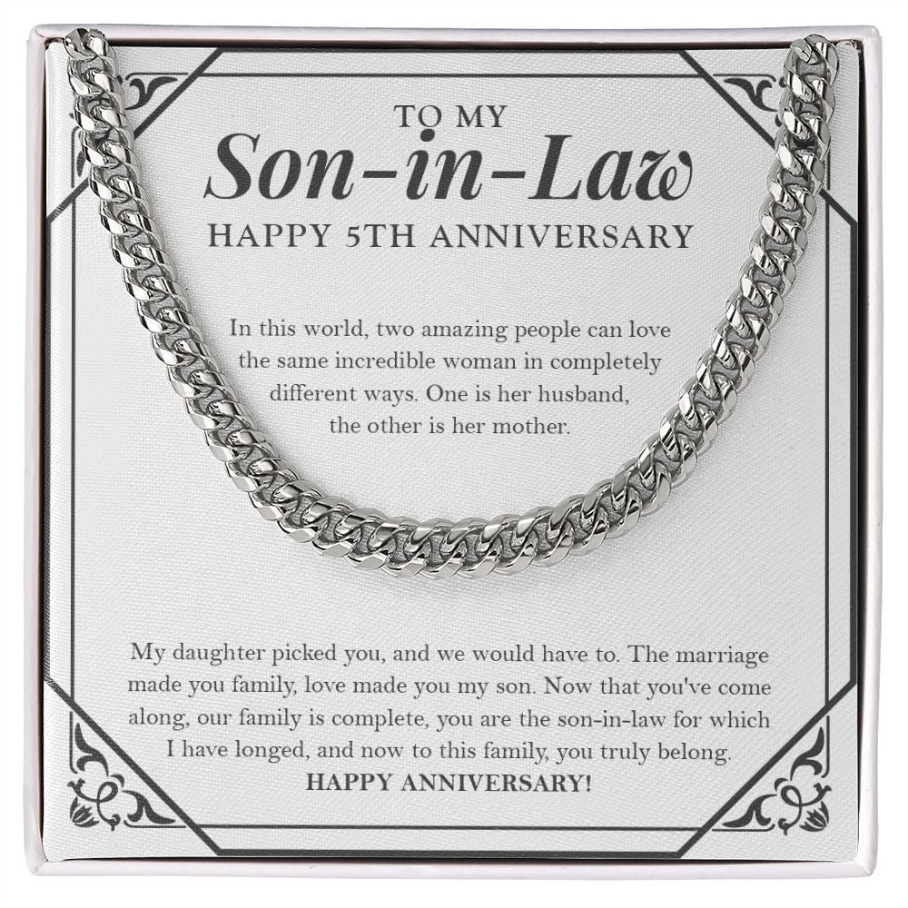 "My Daughter Pick You" Son In Law 5th Wedding Anniversary Necklace Gift ...