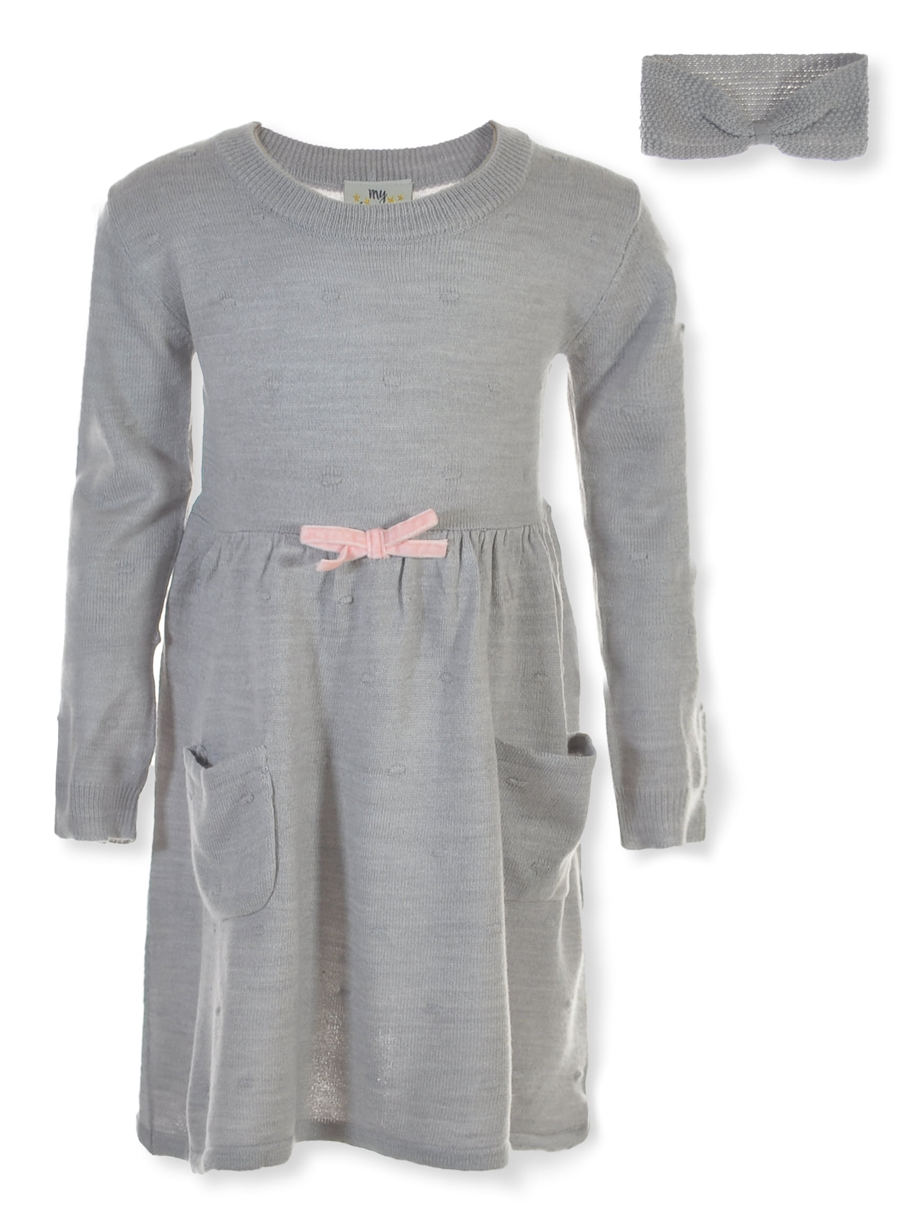 My Destiny Girls' 2-Piece Sweater Dress Set Outfit Color: gray Size: 4 ...