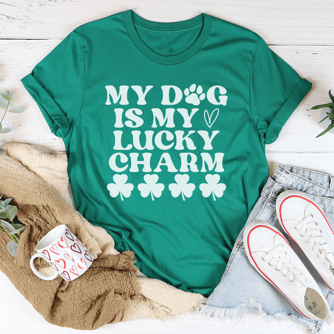 My Dog Is My Lucky Charm Tee Ash S Peachy Sunday T-Shirt - Walmart.com