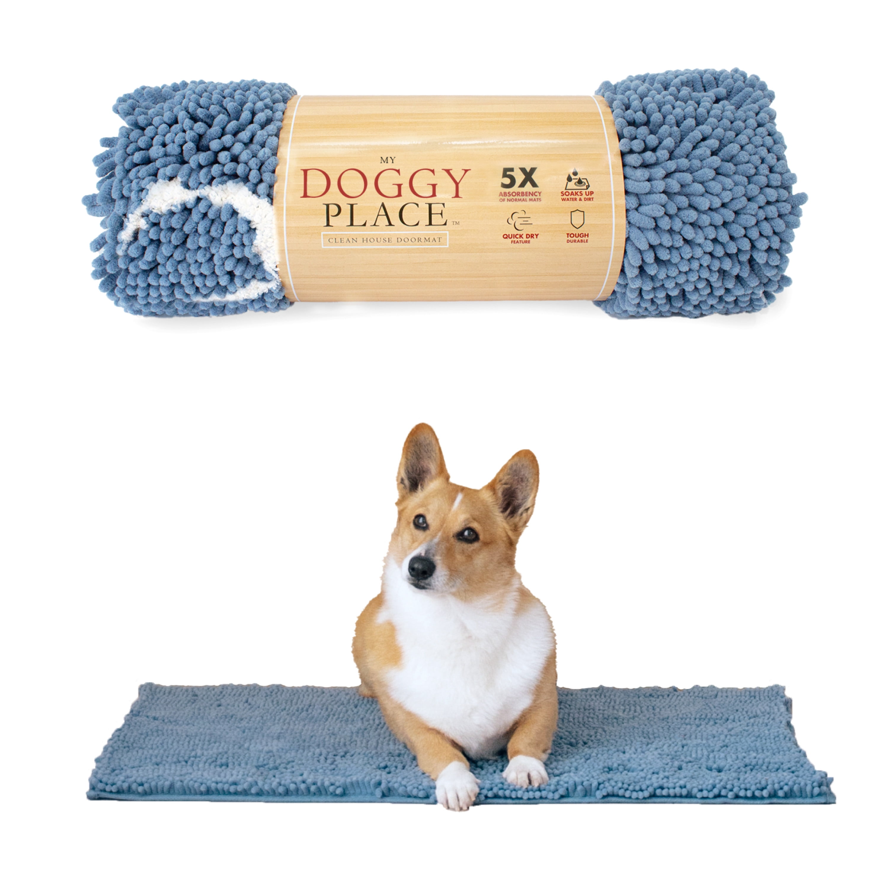 My Doggy Place Dog Mat for Muddy Paws, Washable Dog Door Mat, Faded ...
