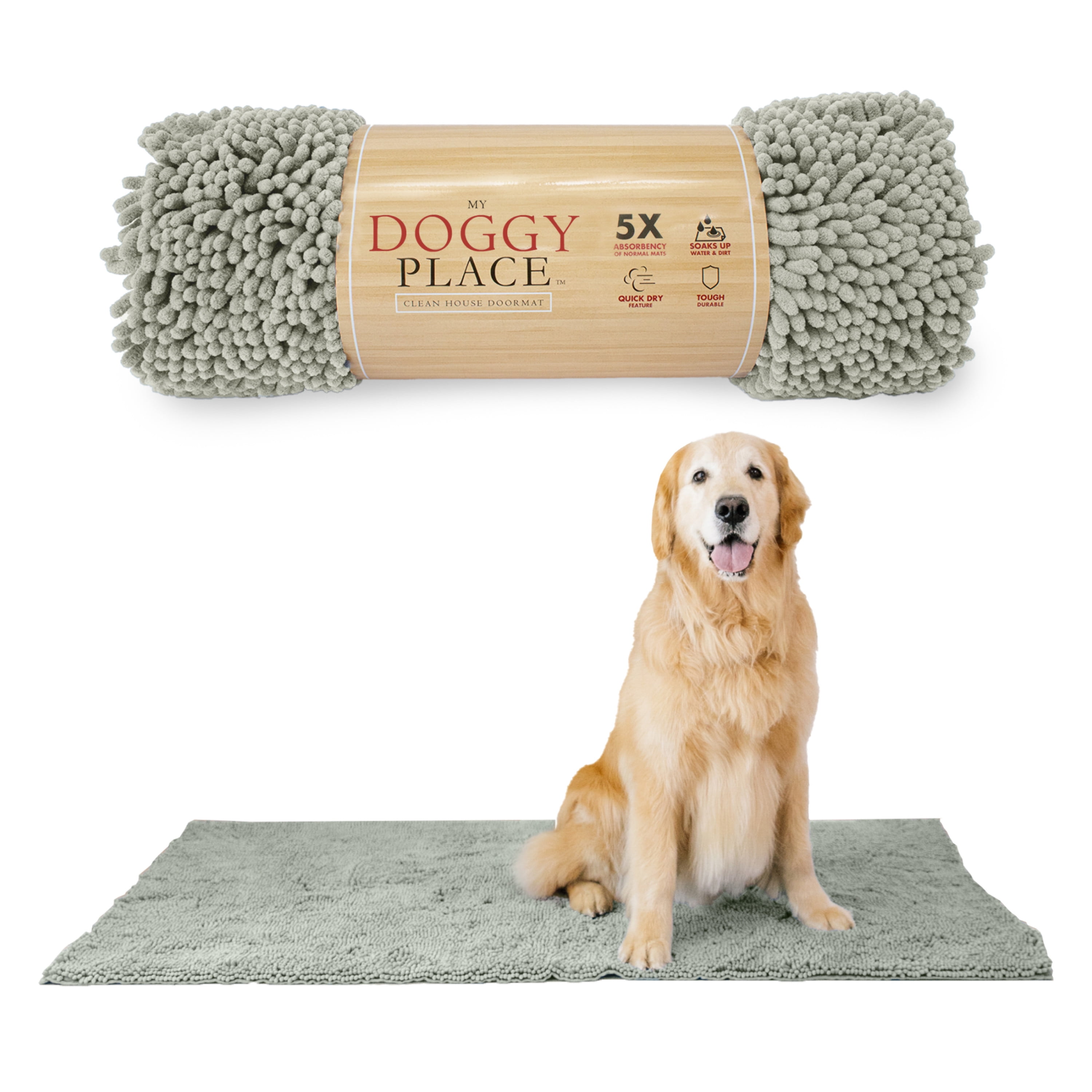 My Doggy Place Dog Mat for Muddy Paws, Washable Dog Door Mat, Gray ...