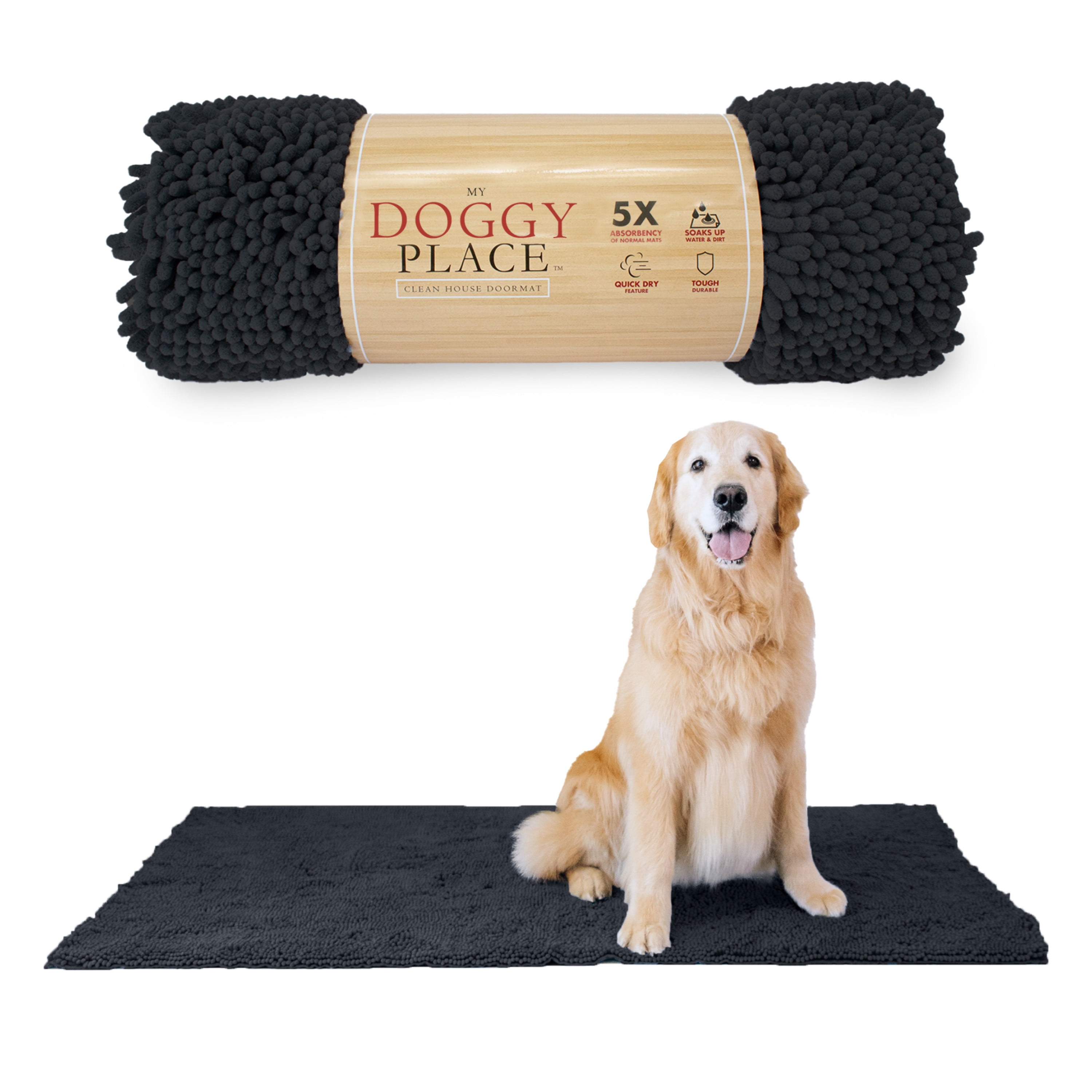 My Doggy Place Dog Mat for Muddy Paws, Washable Dog Door Mat, Gray ...