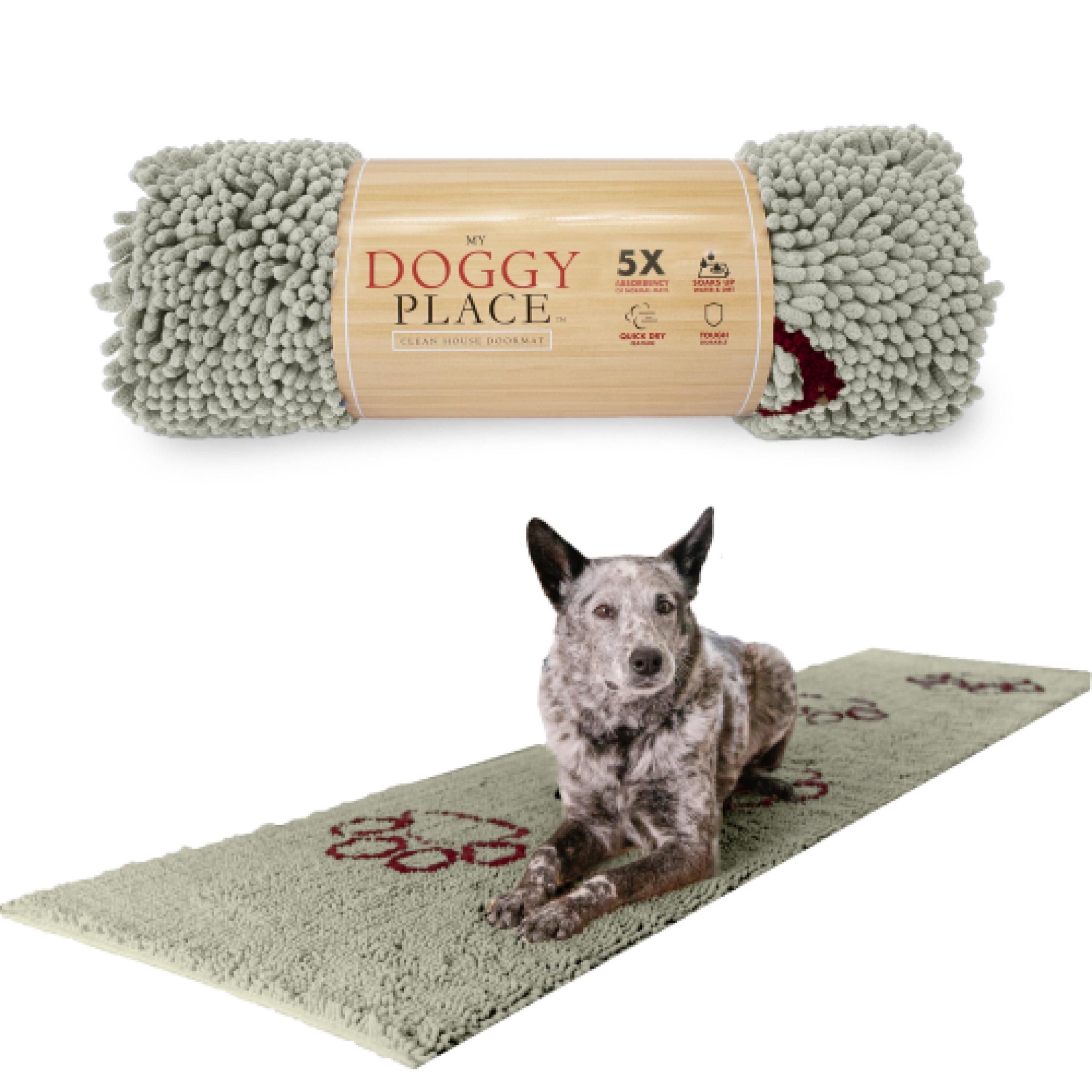 My Doggy Place Dog Mat for Muddy Paws, Washable Dog Door Mat, Light ...