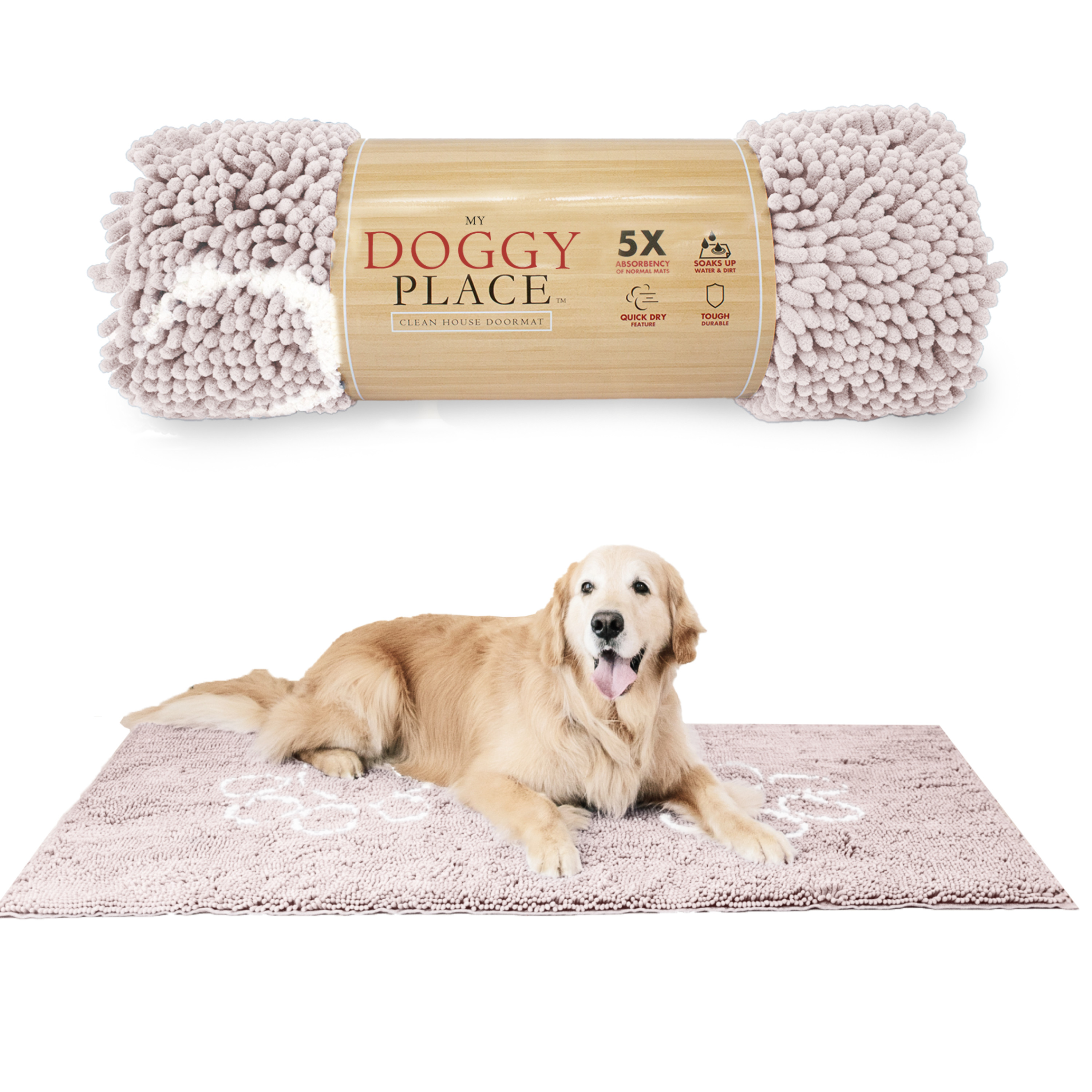 My Doggy Place Dog Mat for Muddy Paws, Washable Dog Door Mat, Pink ...