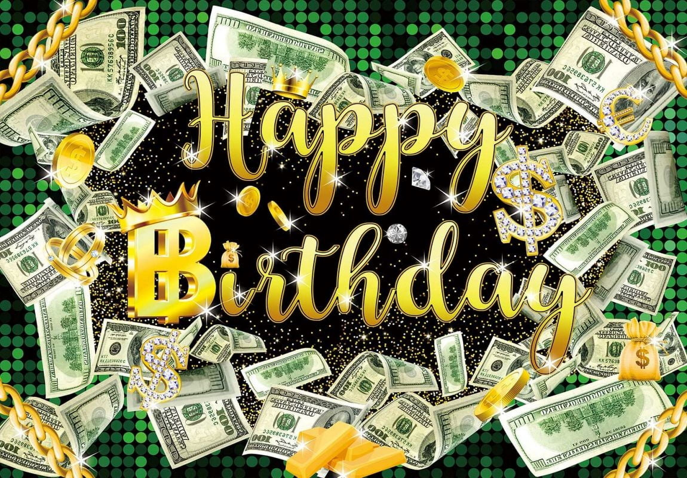 My Dollar Black Gold Birthday Party Background Photography Backdrops ...