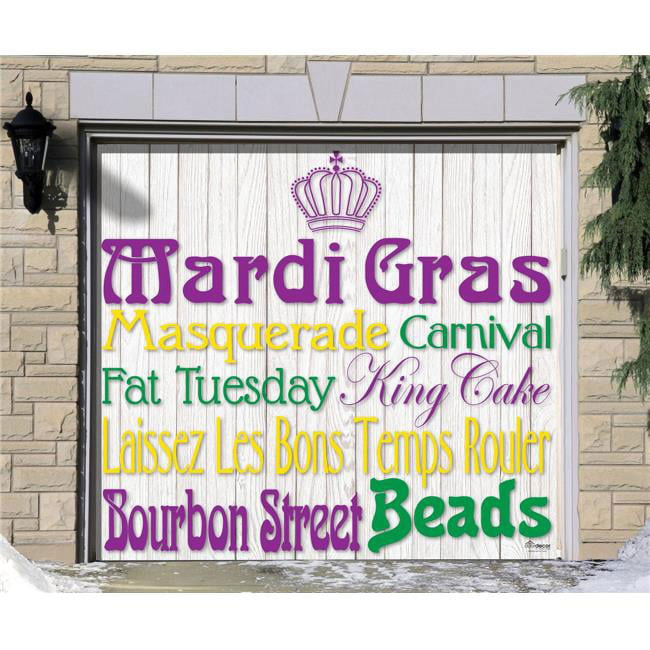 My Door Decor 285903MRDG-005 7 x 8 ft. Words Mardi Gras Door Mural Sign ...