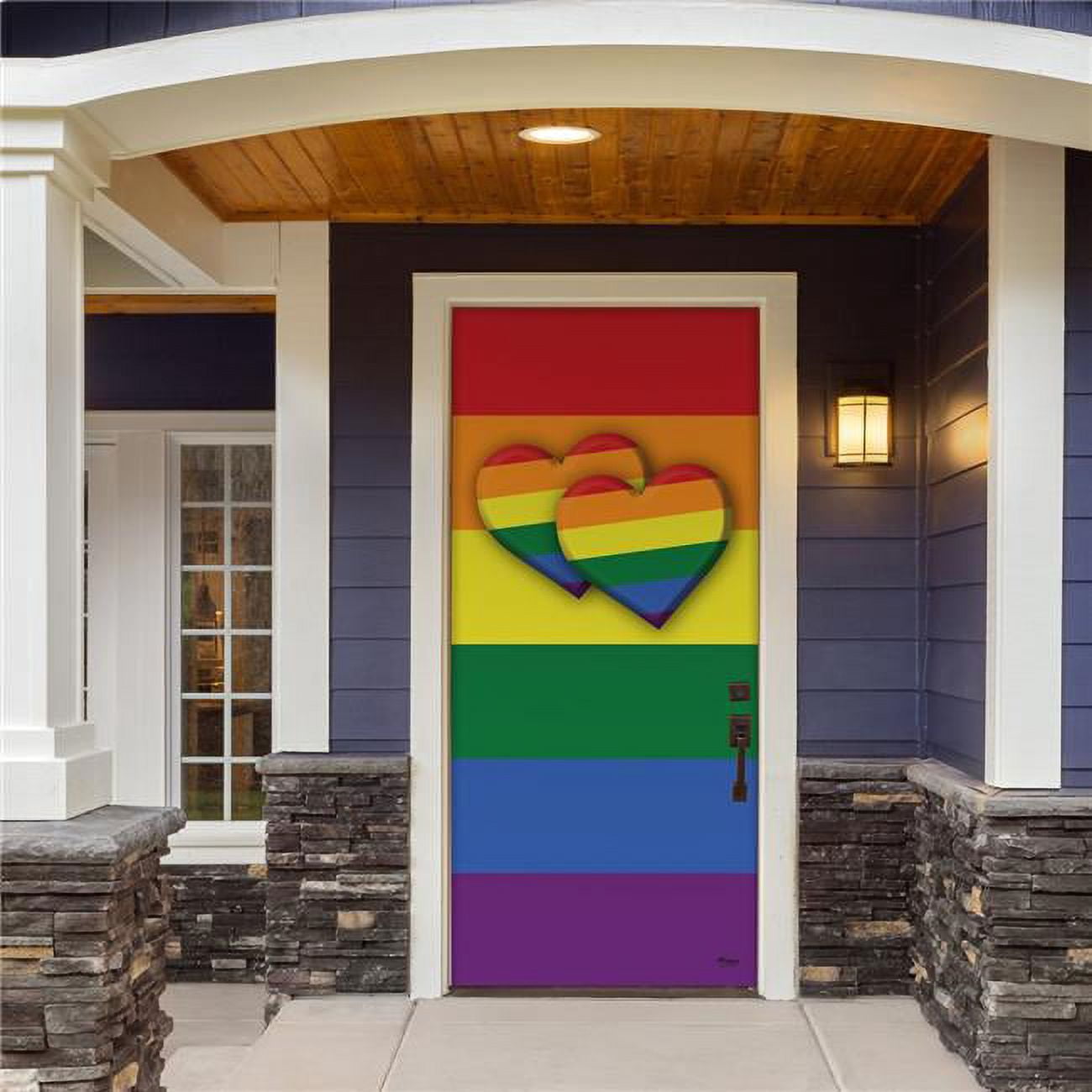 My Door Decor 285906PRDE-003 36 x 80 in. Pride Double Heart Outdoor ...