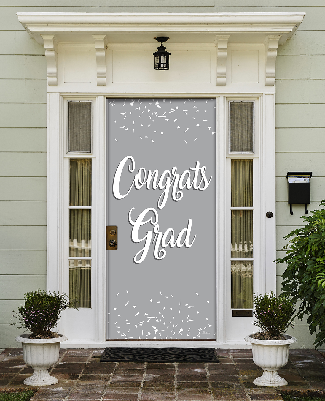 My Door Decor - Congrats Grad Grey - Outdoor Graduation 36" x 80" Front ...