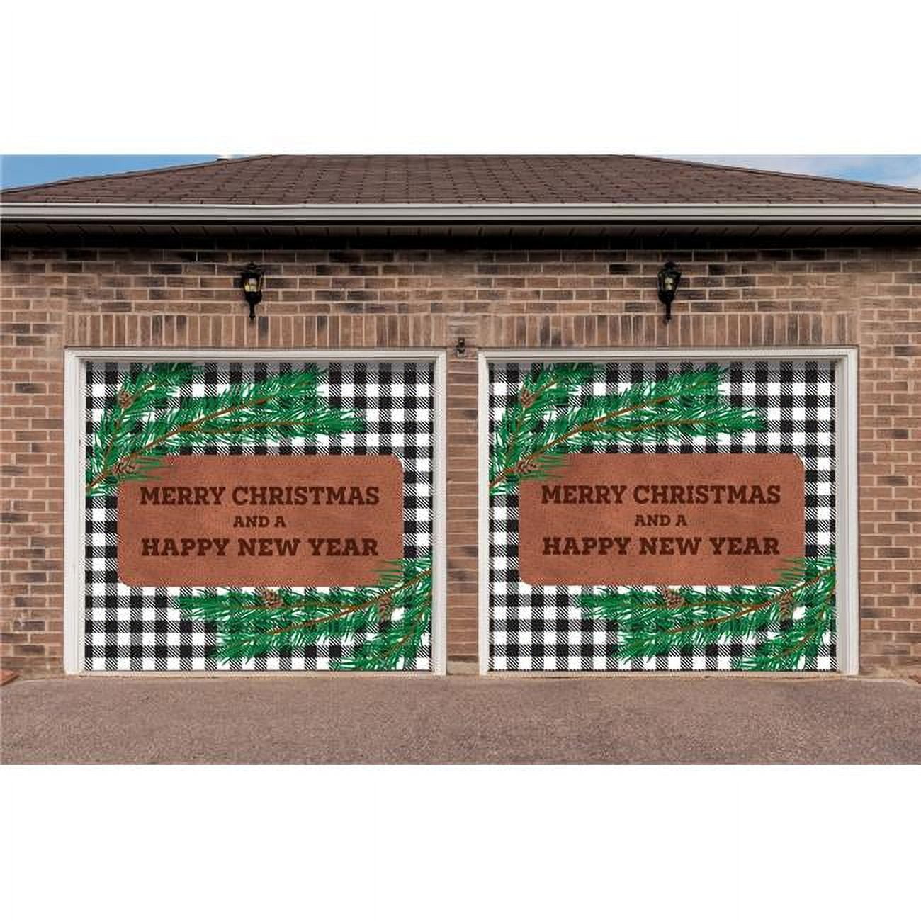 My Door Decor - Merry Christmas White/Black Checkered - Christmas 7' x ...