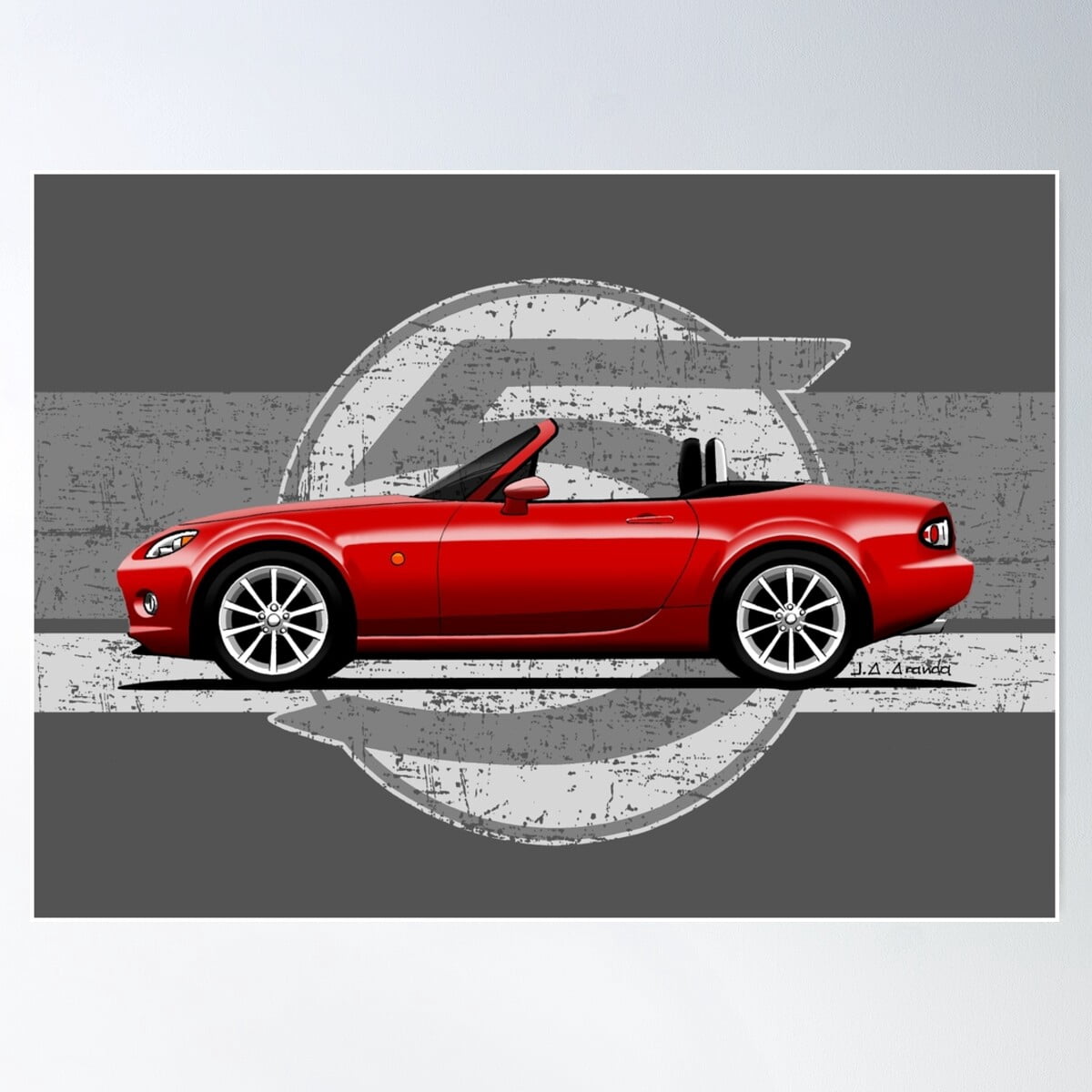 My Drawing Of The Classic Japanese Roadster Sports Car Poster Wall Art ...