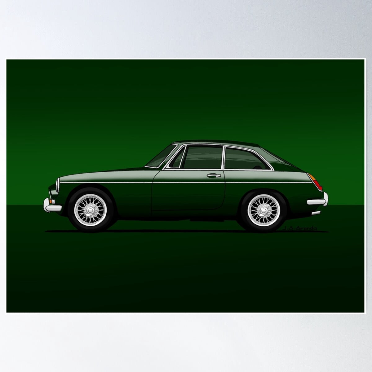 My Drawing Of The Transparent Mgb Gt Poster Wall Art, Modern Wall Decor ...