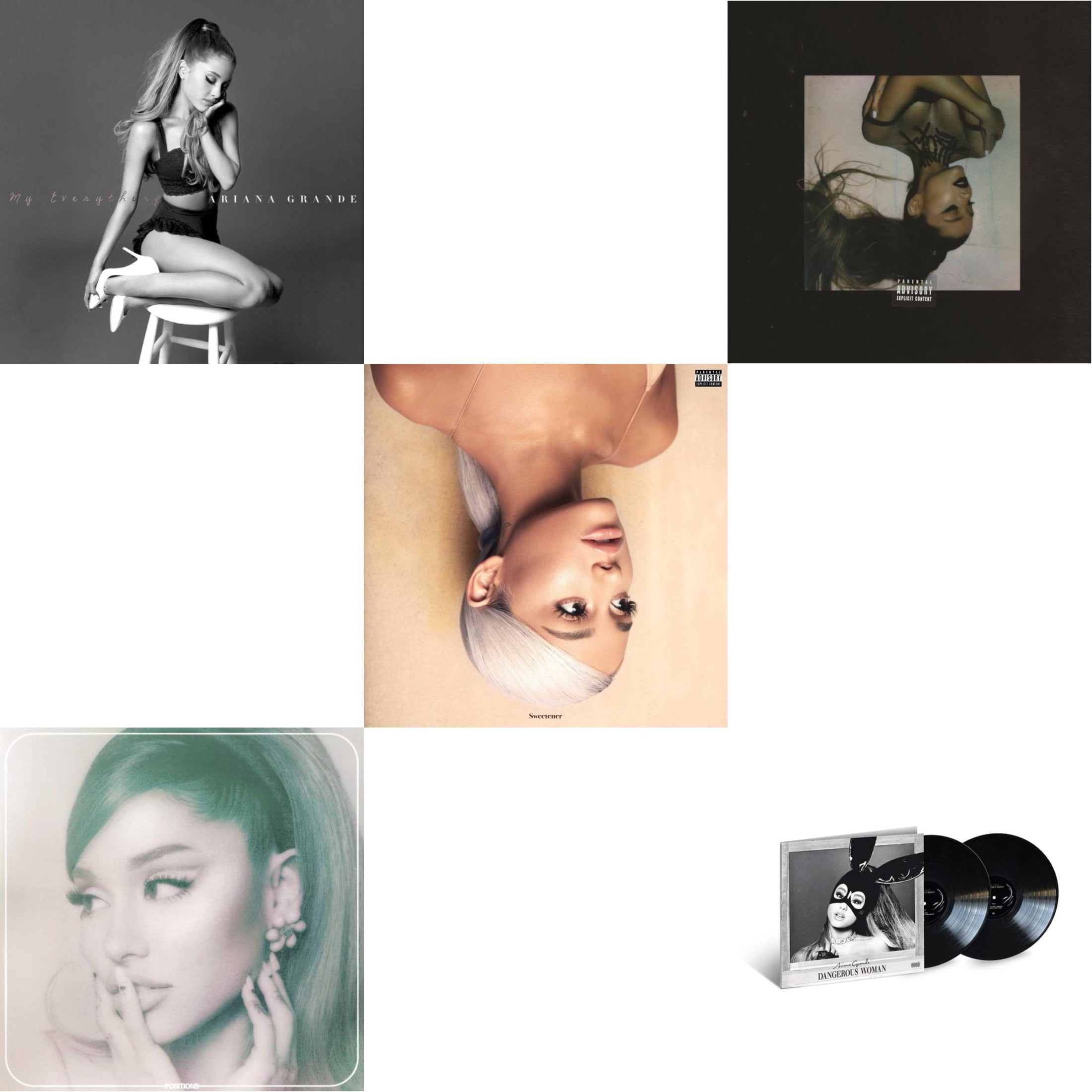 My Everything & Positions (Coke Bottle Clear LP Vinyl) & Sweetener (X) (2LP) & Thank U, Next ...