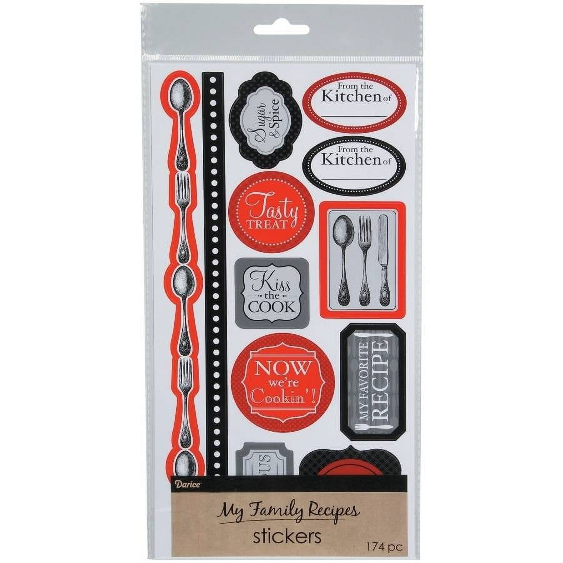 My Family Recipes Stickers -Cutlery, Pk 3, Darice - Walmart.com