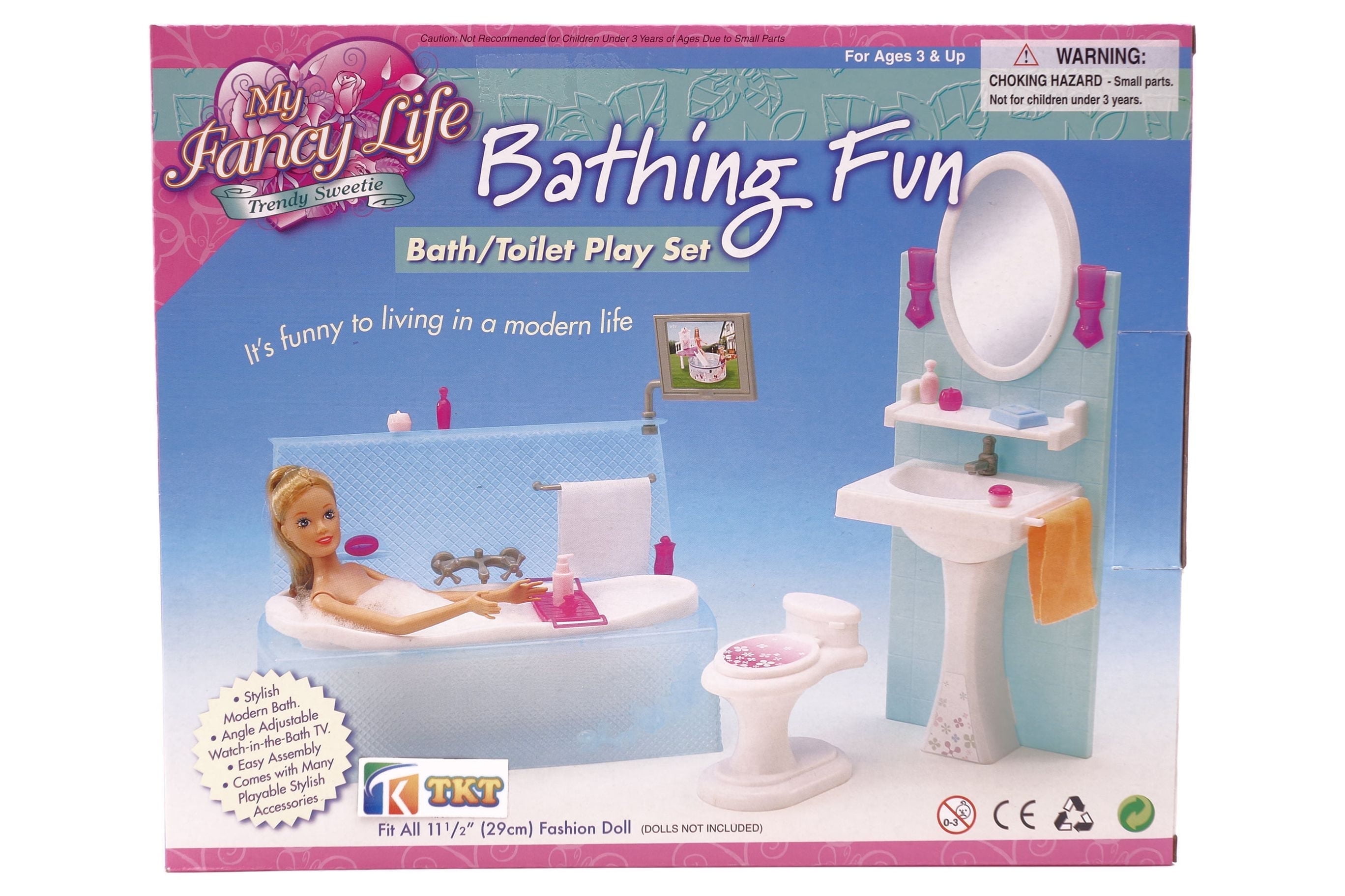 My Fancy Life Dollhouse Furniture - Fashion Doll Bathroom Playset with ...