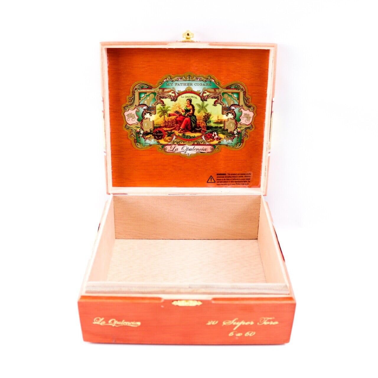 My Father Cigars Super Toro La Opulencia Empty Wood Cigar Box 7.5" x 6. ...