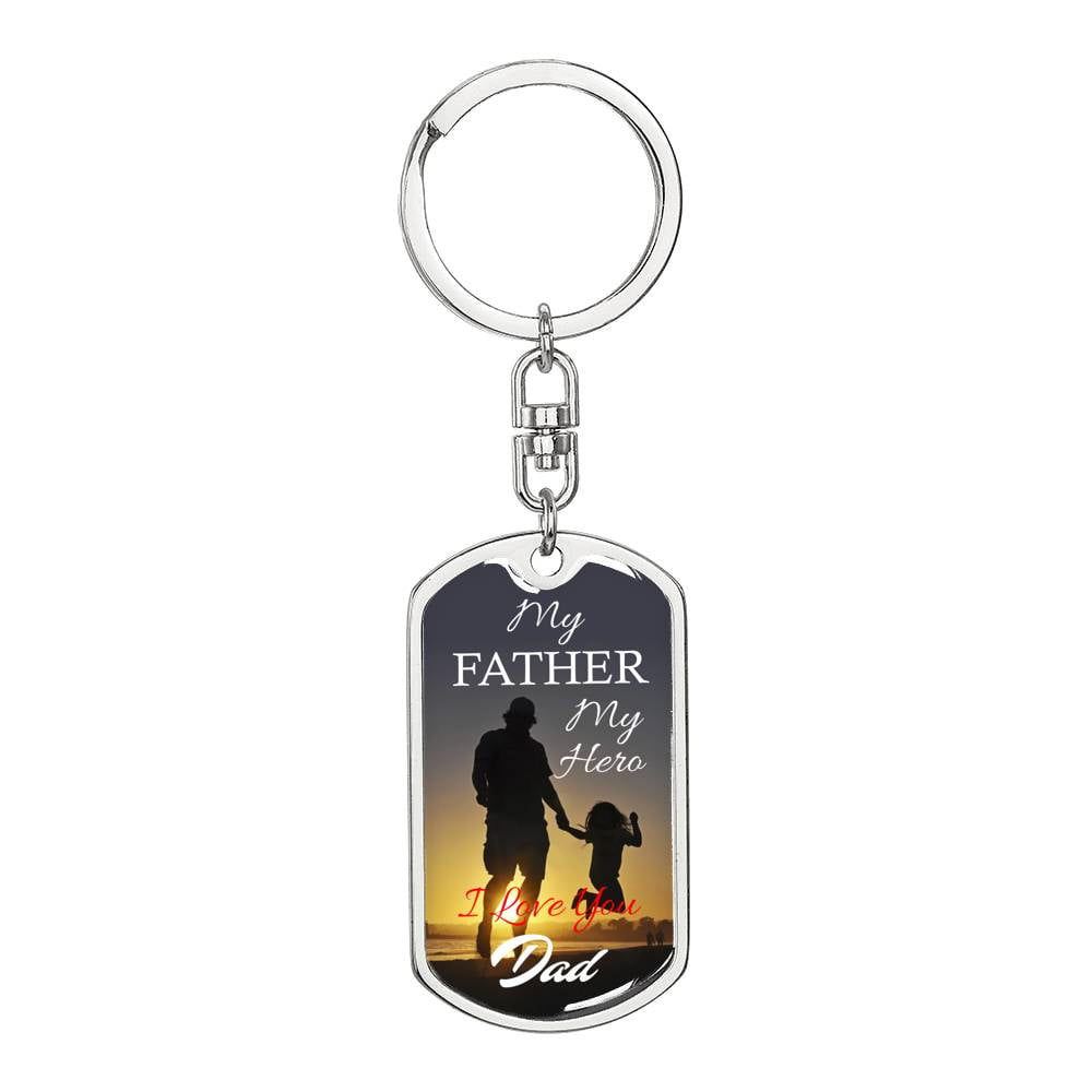 My Father My Hero Stainless Steel or 18k Gold Premium Swivel Dog Tag ...