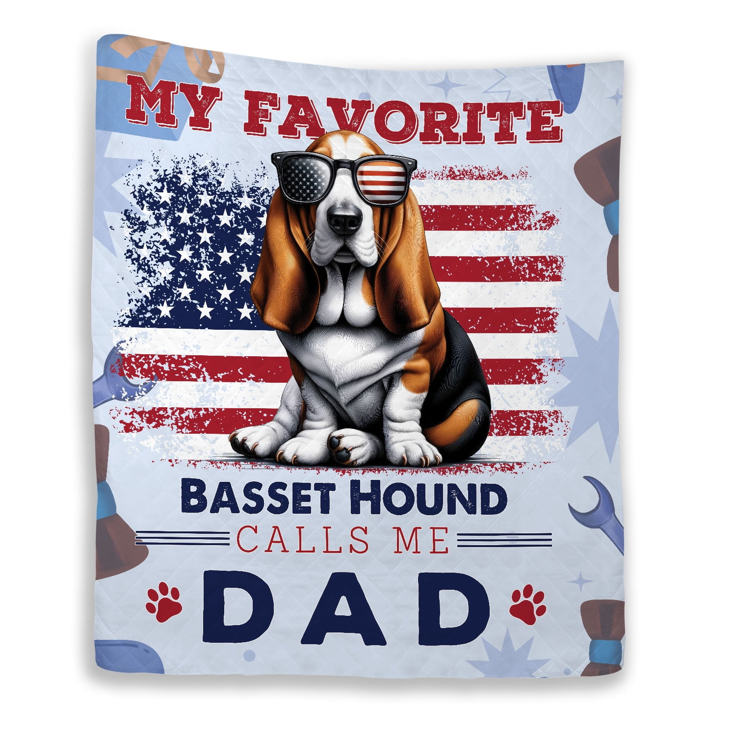 My Favorite Basset Hound Calls Me Dad. Happy Father's Day Quilt Blanket ...