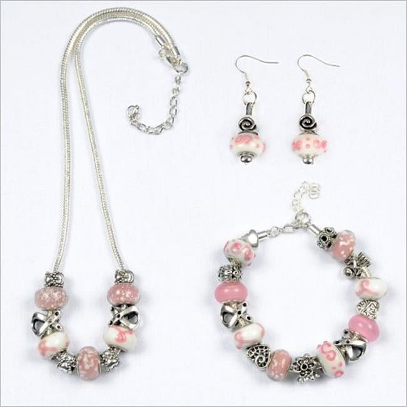 My Favorite Beads 134922 Breast Cancer Awareness 3 Piece Set - Walmart.com