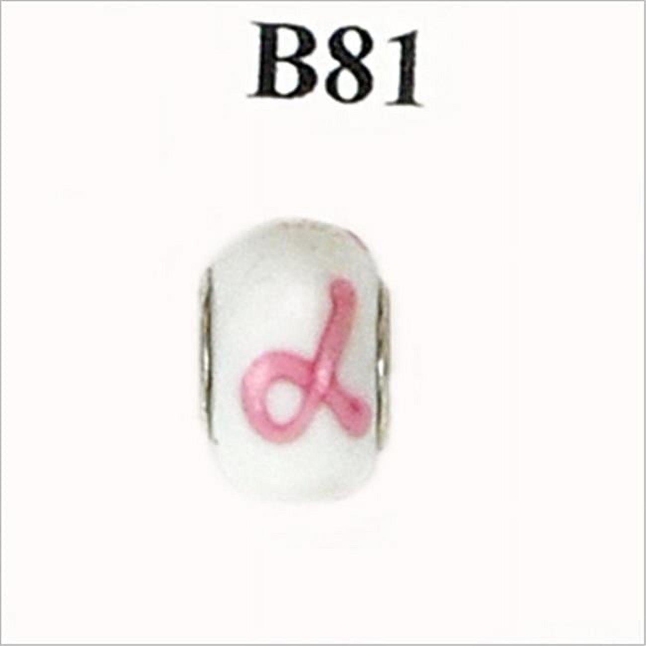My Favorite Beads Breast Cancer Awareness Bead White with Pink ...