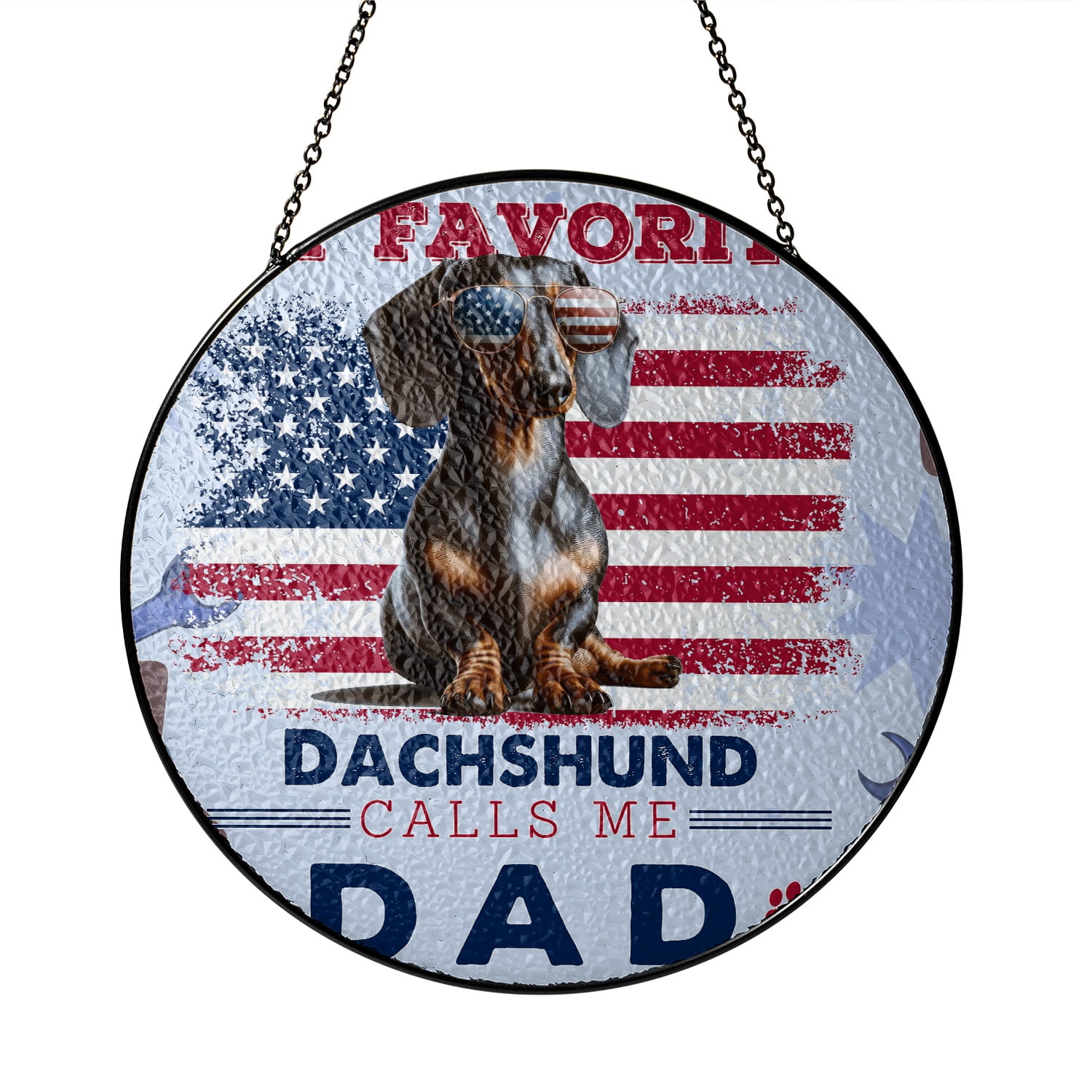 My Favorite Dachshund Calls Me Dad. Happy Father's Day Stained Glass ...