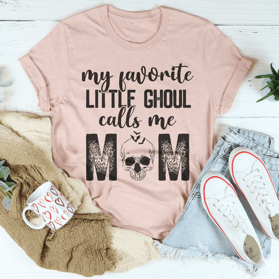 My Favorite Ghoul Call Me Mom Tee Peachy Sunday T-Shirt - Walmart.com