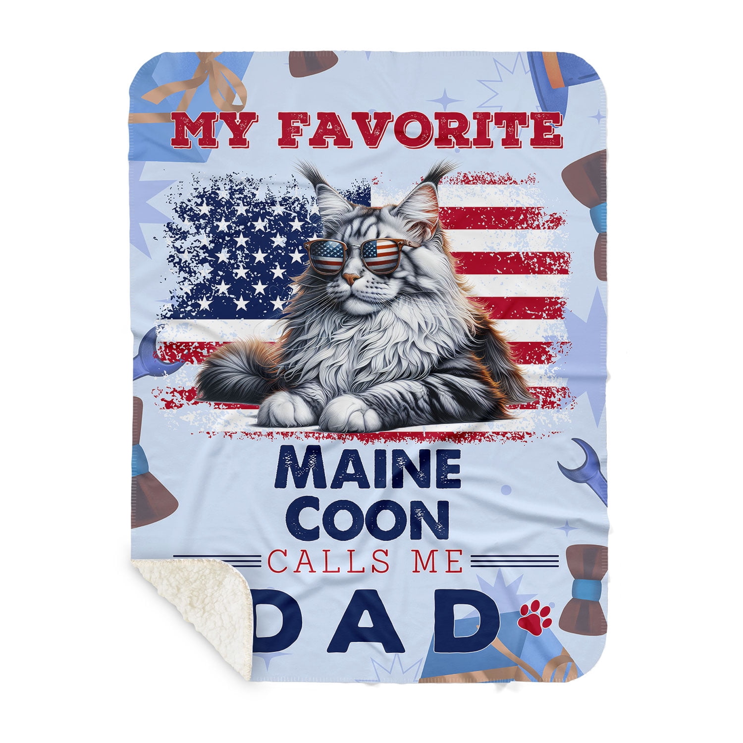 My Favorite Maine Coon Calls Me Dad. Happy Father's Day Cozy Sherpa ...