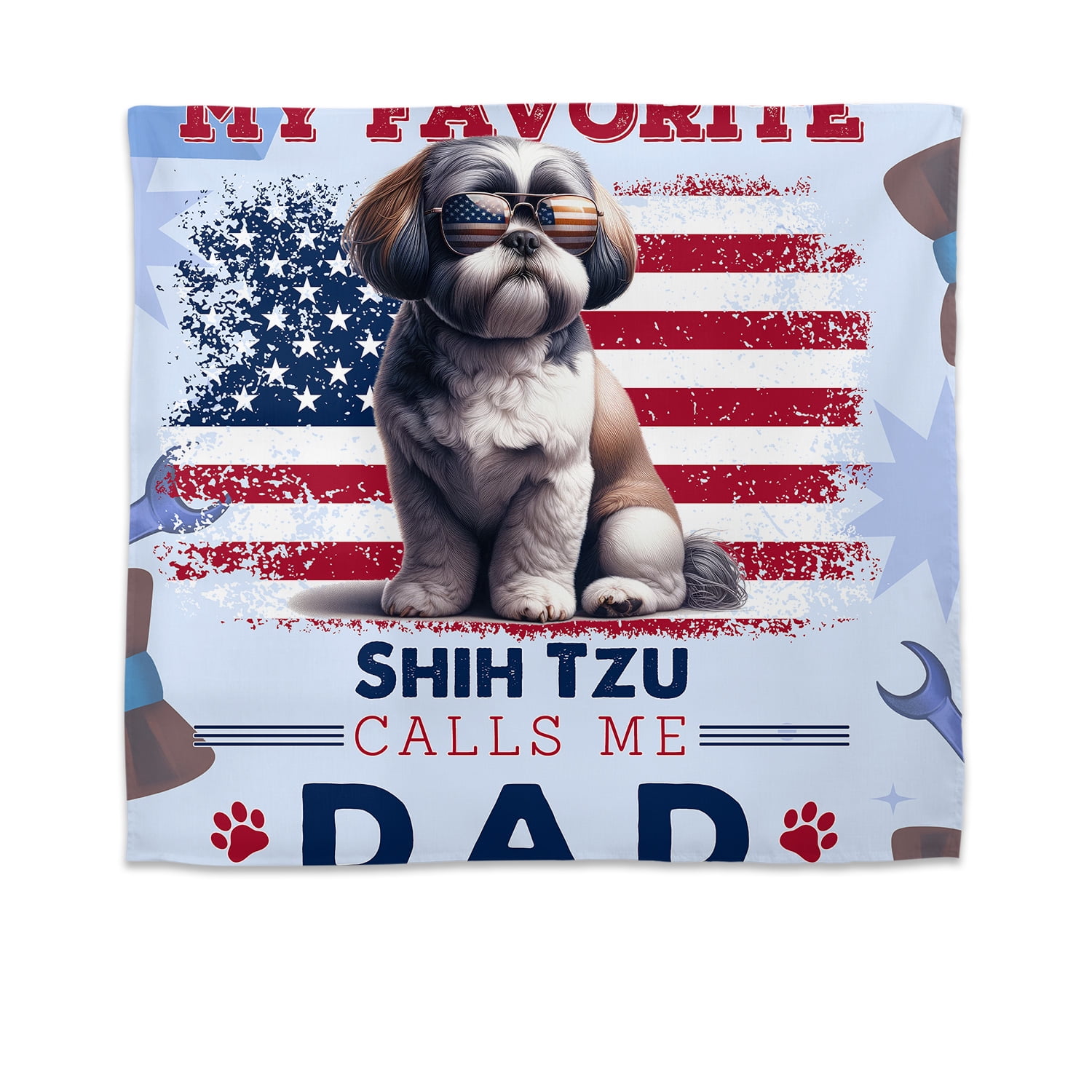 My Favorite Shih Tzu Calls Me Dad. Happy Father's Day Tapestry Lion Dog ...