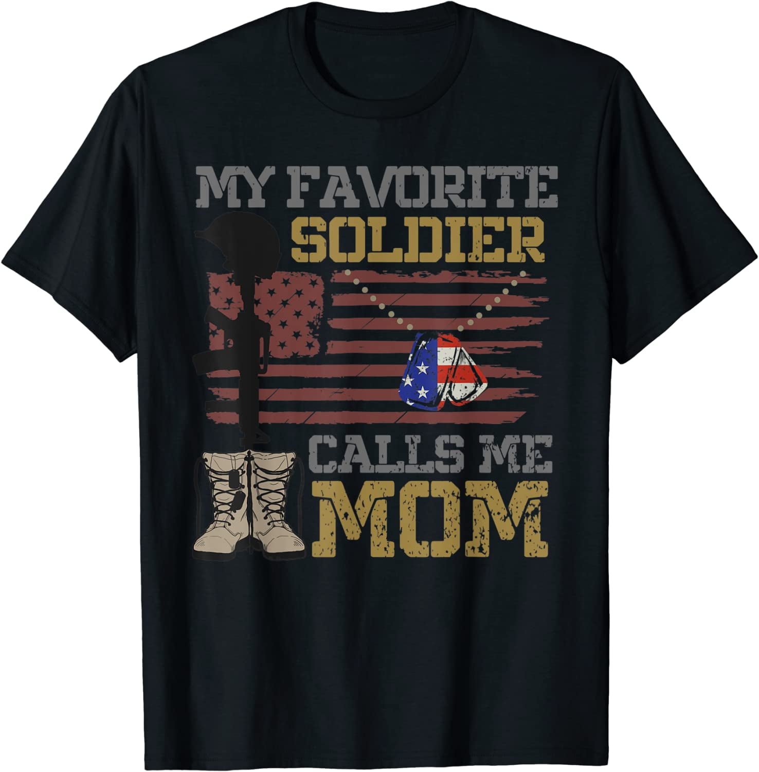 My Favorite Soldier Calls Me Mom Proud Army Mom T-Shirt - Walmart.com