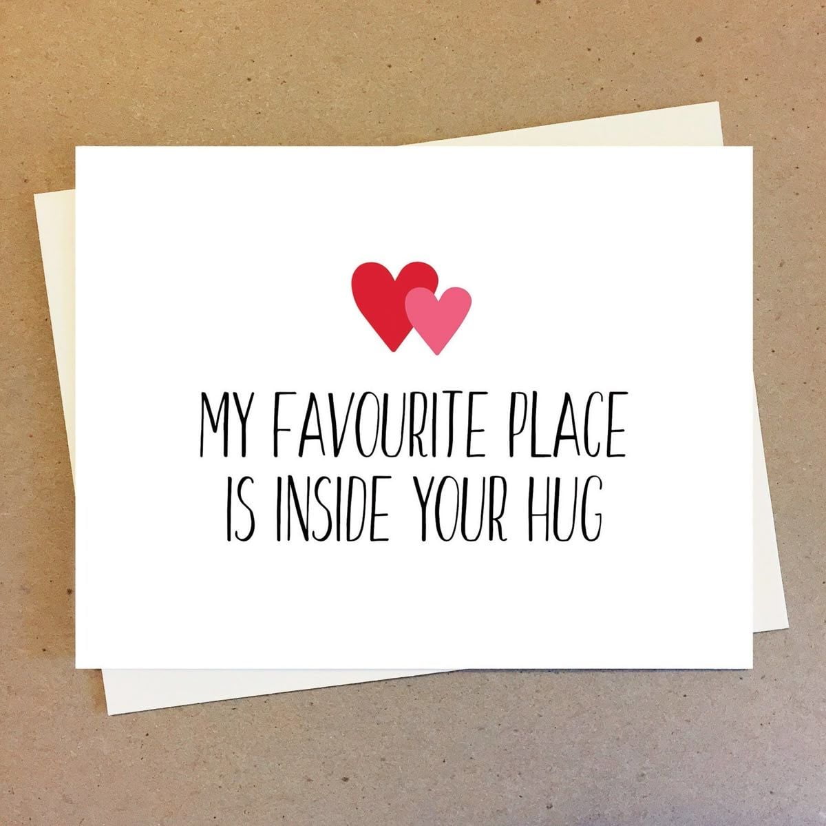 "My Favourite Place is Inside Your Hug" Greeting Card - Sweet Design ...